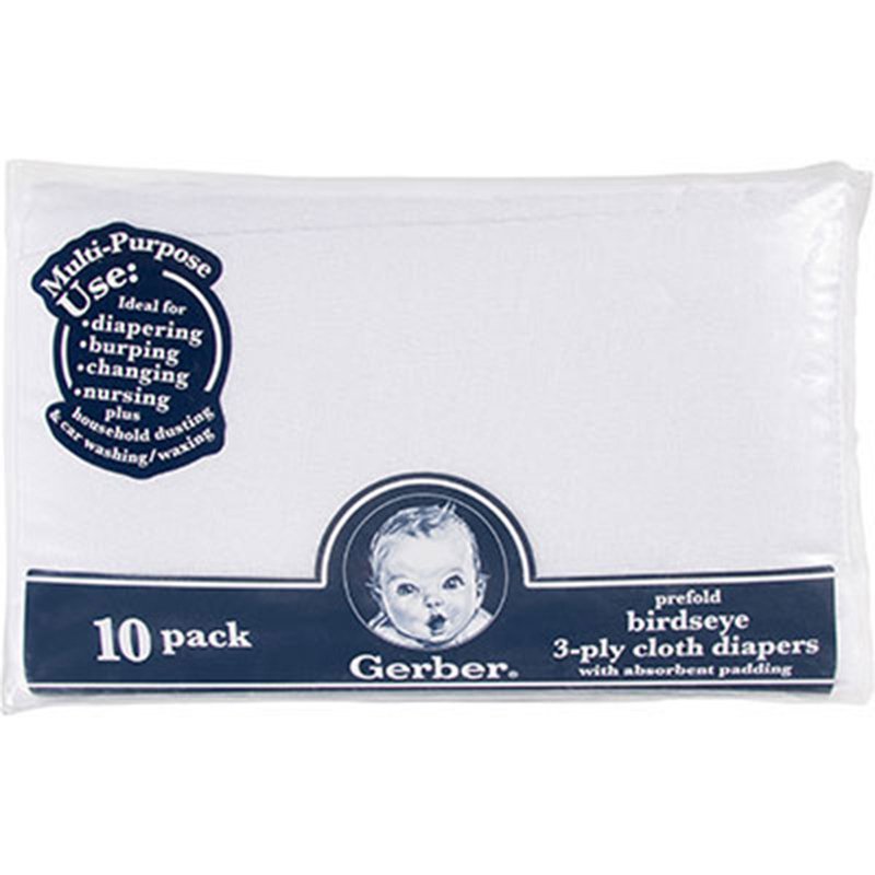 Gerber Newborn 10-pack Flatfold Prefold Cloth Diapers | Cloth Diapers ...