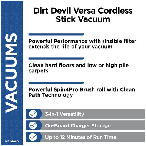 Dirt Devil Versa Cordless Stick Vac | Stick Vacuums - Shop Your Navy ...
