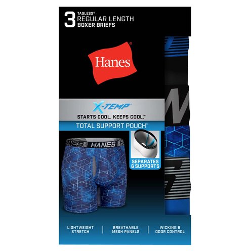 Hanes Men's X-temp Total Support Pouch 3-pack Boxer Briefs | Men's ...