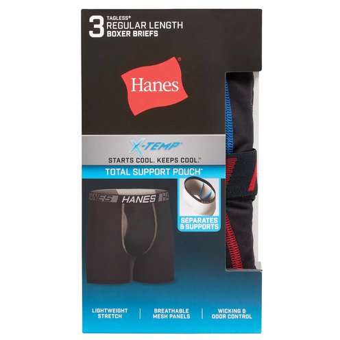 Hanes Men's X-temp Total Support Pouch Core 3-pack Boxer Briefs | Men's ...
