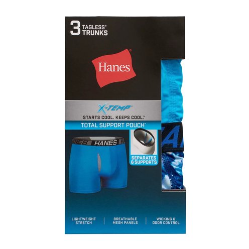 Hanes Men's X-temp Total Support Pouch Support Pouch 3-pack Trunks ...