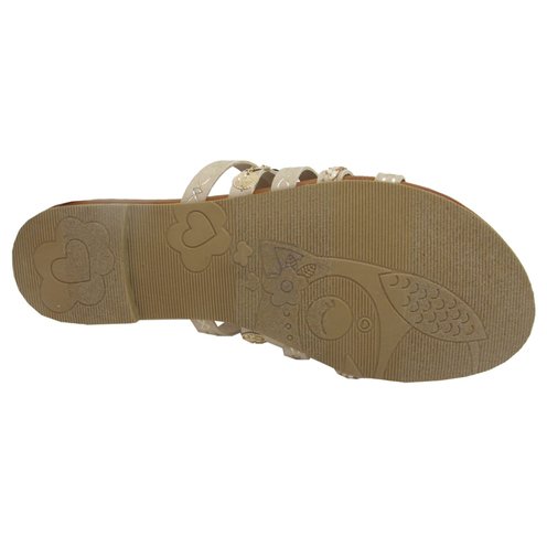 Jellypop Womens Alkis Jeweled Slide Sandal | Casual Flat Sandals ...