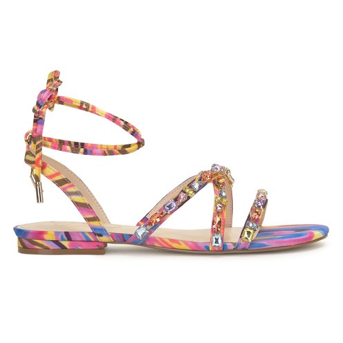 Jessica Simpson Women's Rabenie Ankle Tie Strap Sandal | Casual Flat ...