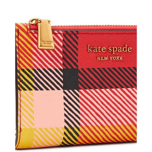 Kate Spade New York Morgan Museum Plaid Printed Small Slim Bifold ...