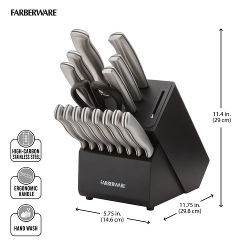 Farberware 16-piece Edgekeeper Stainless Steel Cutlery Set | Cutlery ...