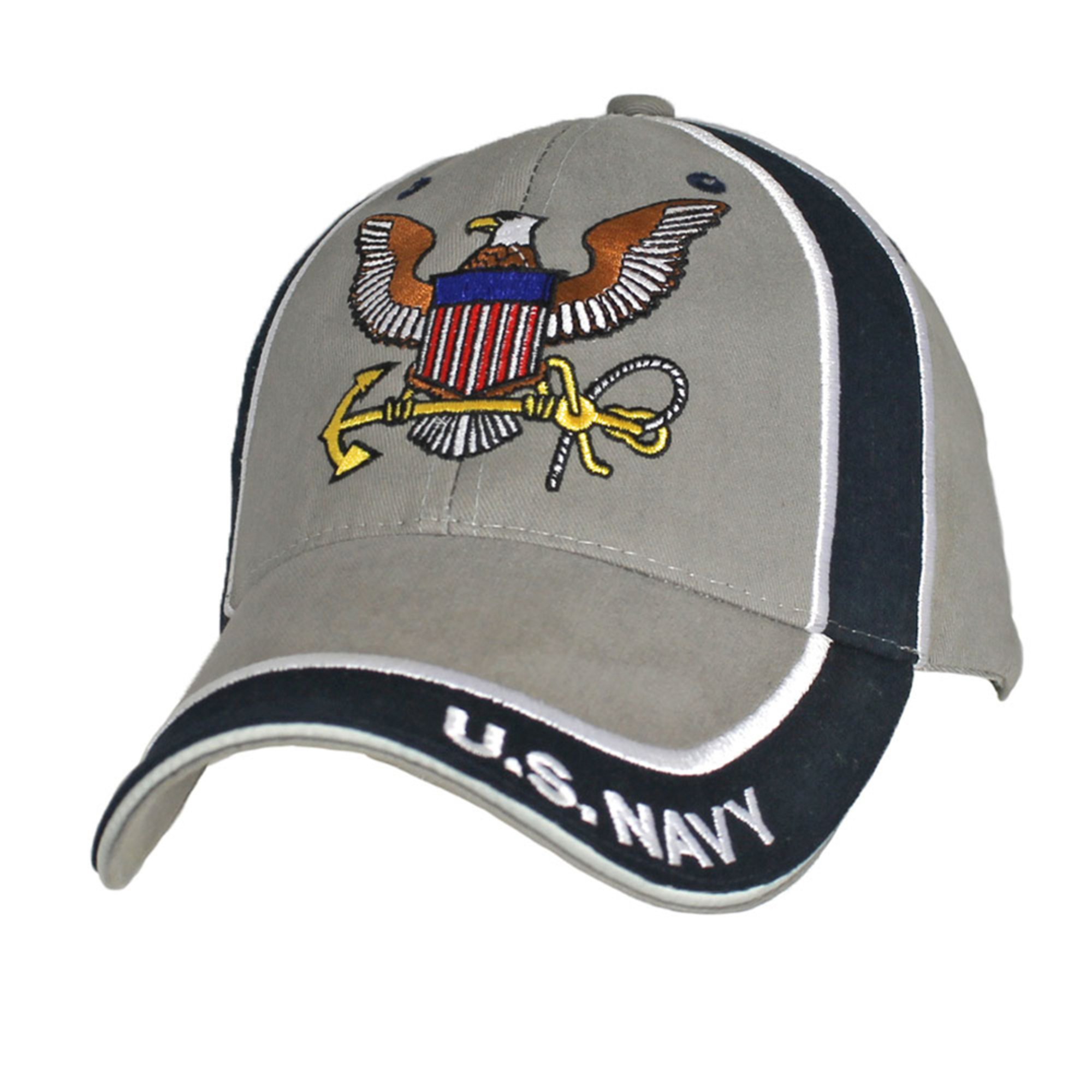 Eagle Crest Usn Cap With Grey Stripe | Navy Pride Hats & Beanies ...