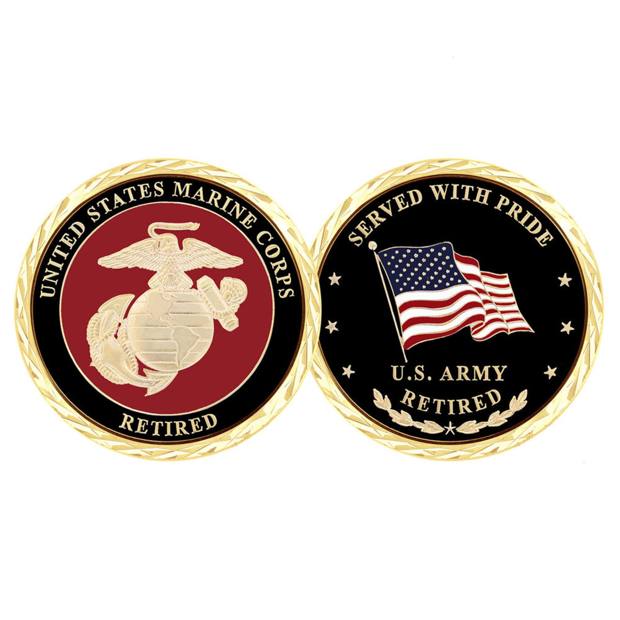 Challenge Coin Usmc Retired Coin | Marine Coins | Military - Shop Your ...