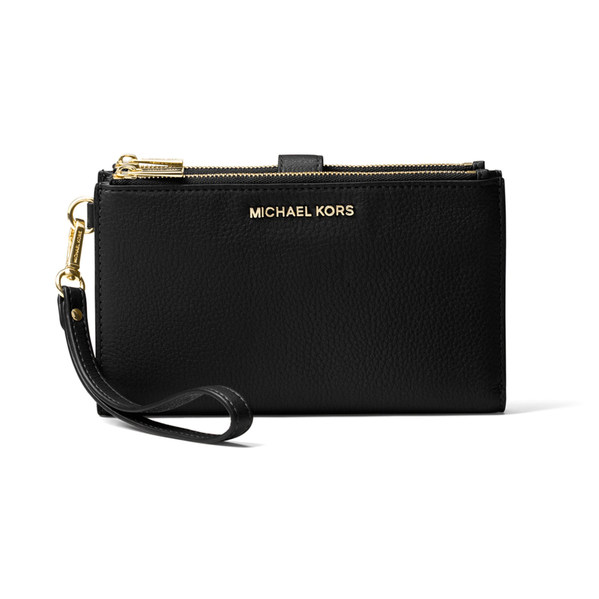 Michael Kors Adele Double Zip Wristlet 7 Plus Black | Wristlets ...