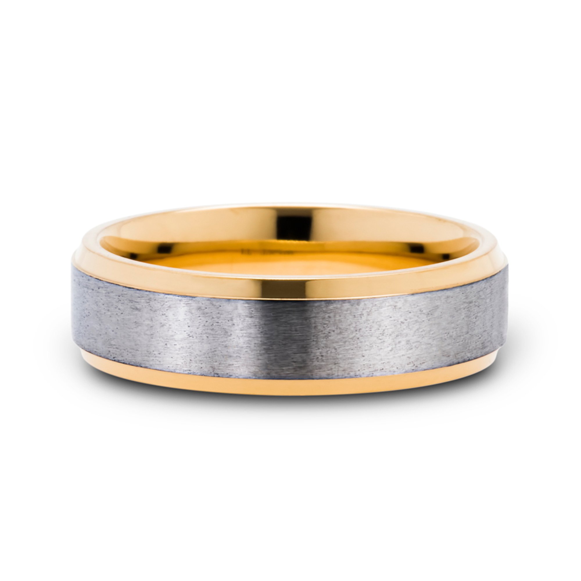 Men's 6.5mm Titanium Wedding Band, Two-tone | Wedding Bands For Him ...