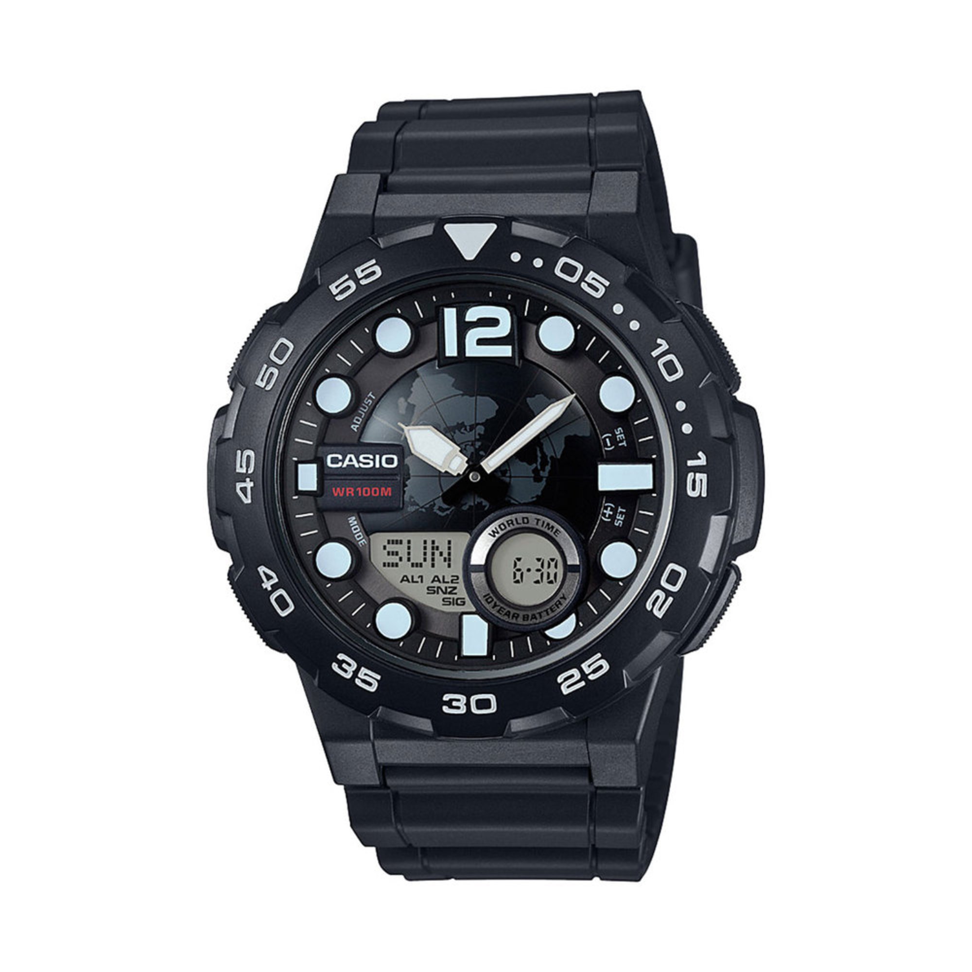 Casio Men's World-time Ad Resin Black 47.mm | Men's Watches ...