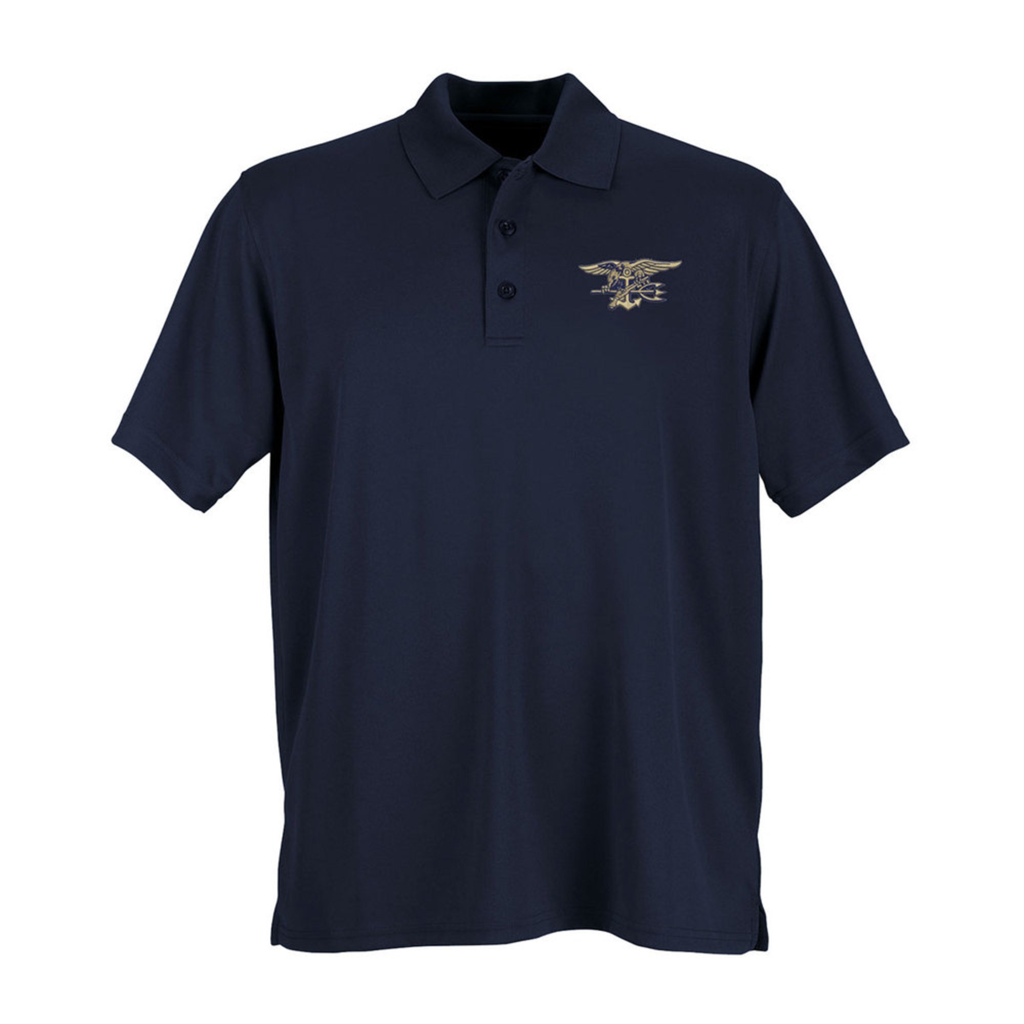 Vantage Men's Navy Seal Embroidered Logo Short Sleeve Mesh Tech Polo ...