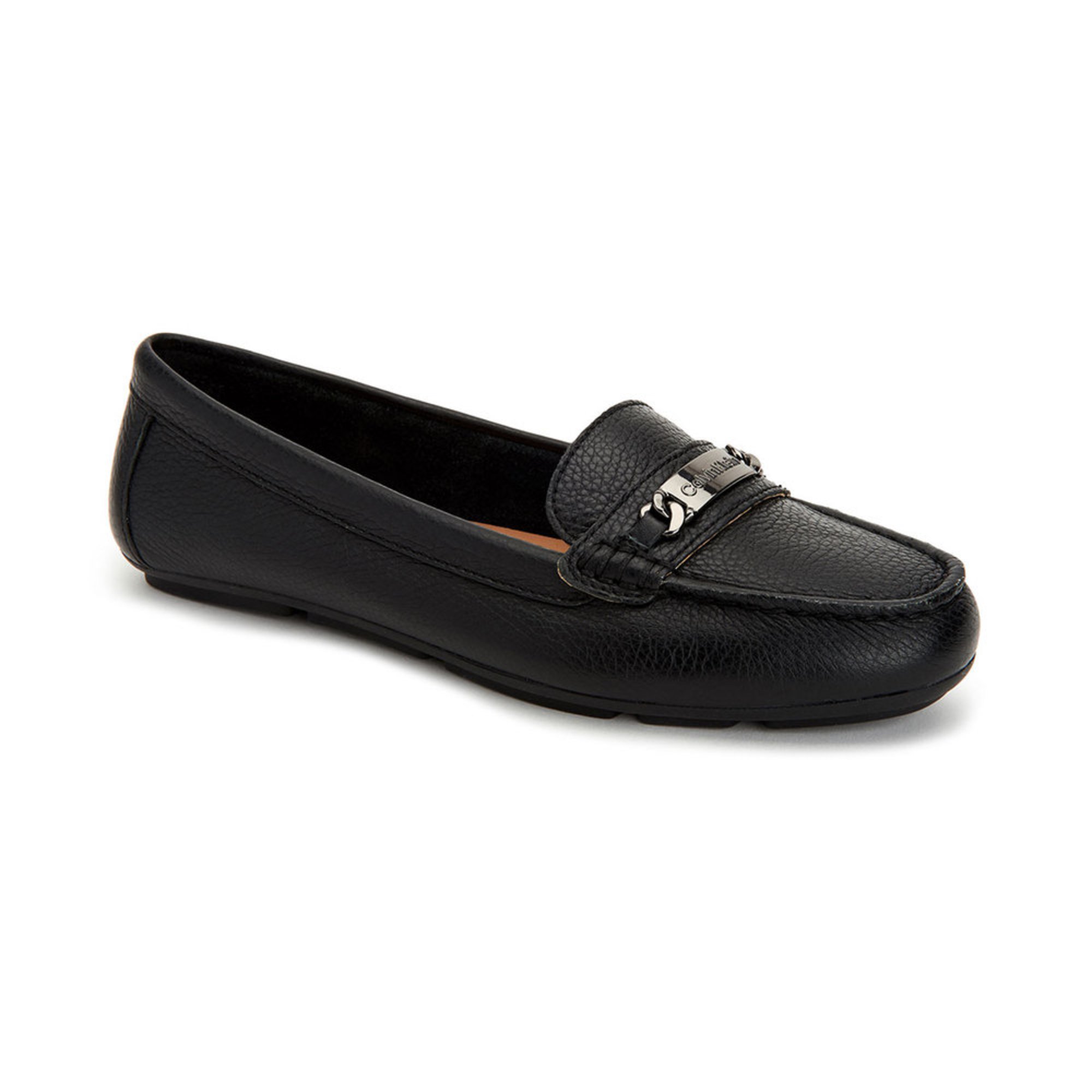 Calvin Klein Women's Lunasi Pebble Grain Loafer | Women's Slip On Shoes ...