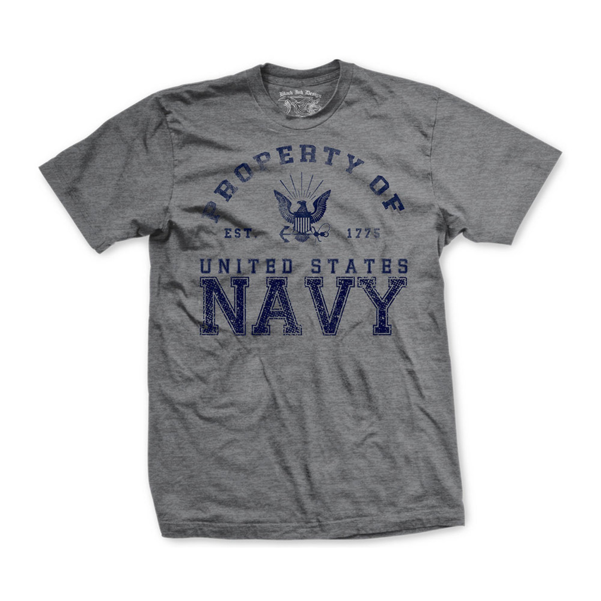 Black Ink Men's Property Of Usn Cotton Tee | Men's Navy Pride Tees ...