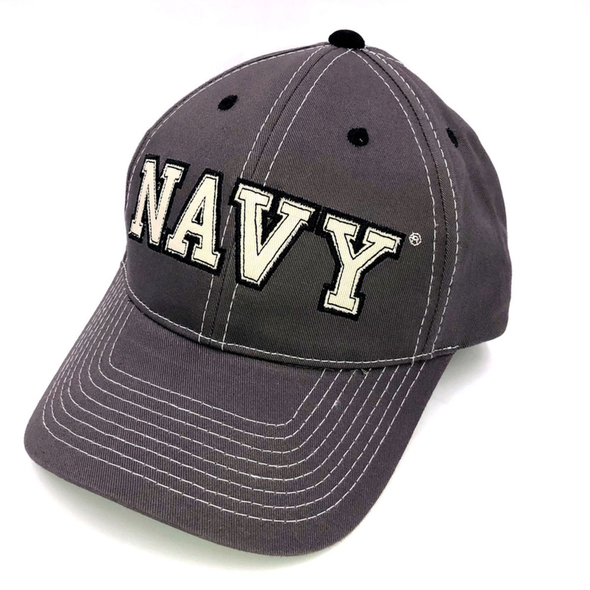 Black Ink Usn Hand Stitching Outline Adjustable Cotton Hat | Navy Pride ...