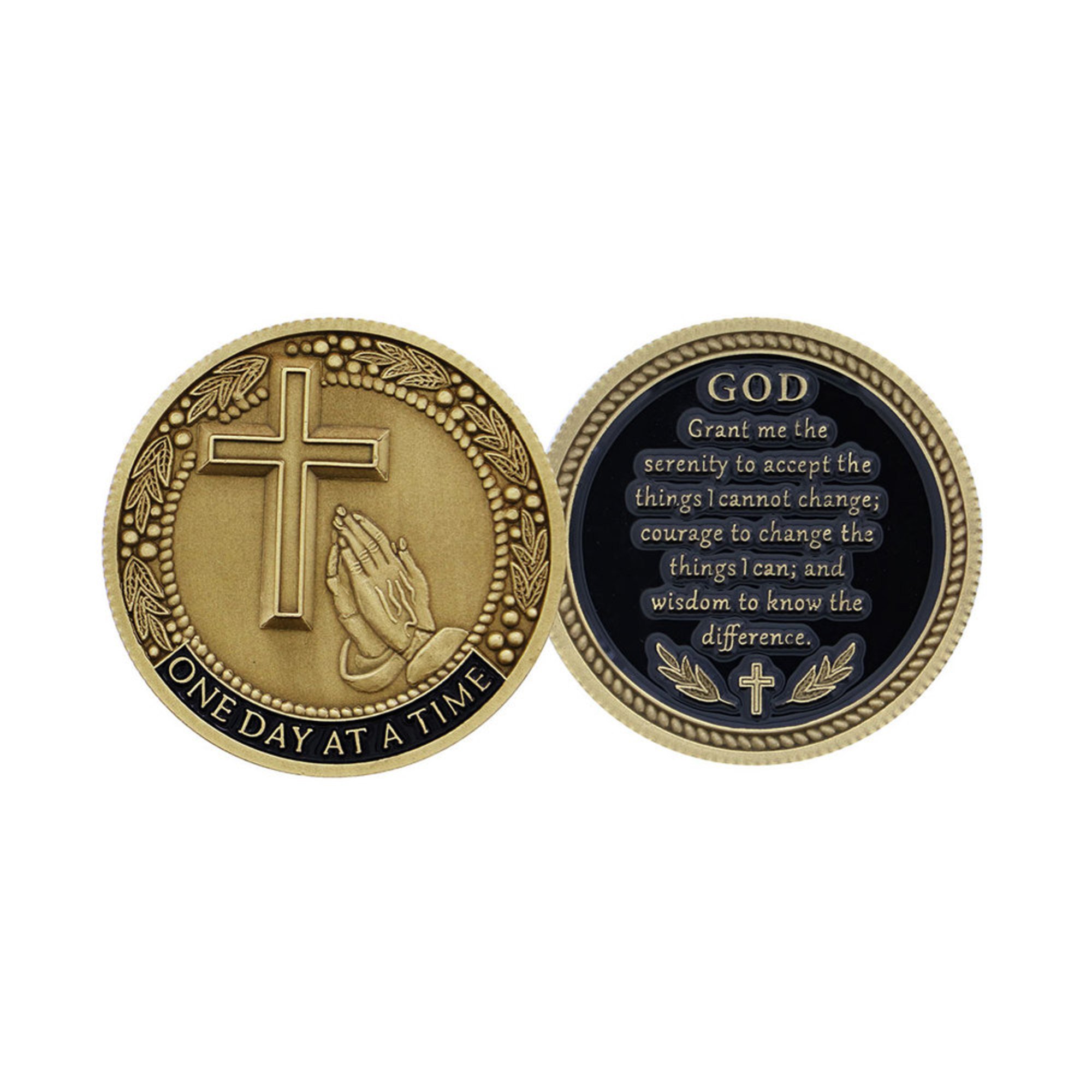 Challenge Coin Serenity Prayer One Day At A Time Coin | Coins | Navy ...