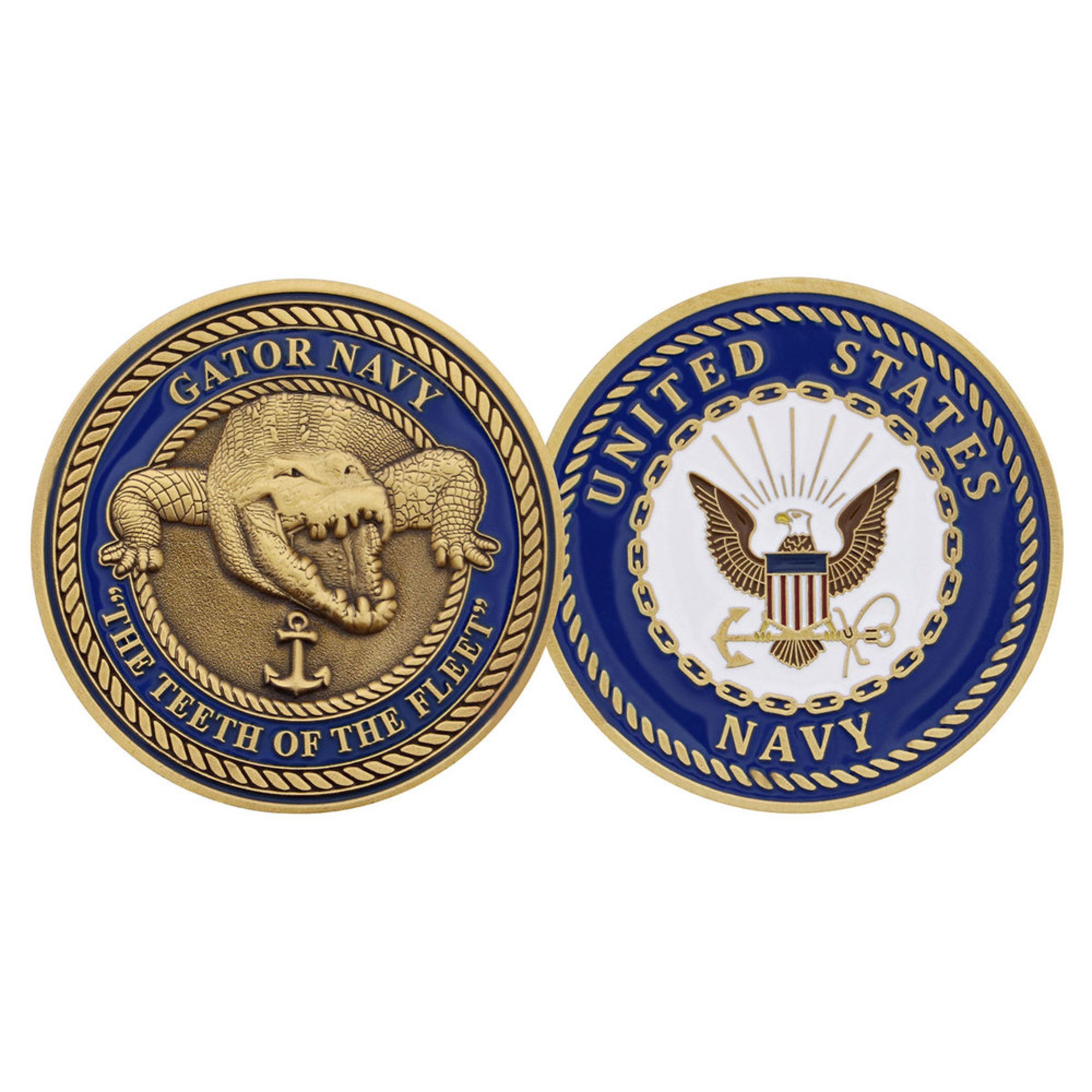 Challenge Coin Usn Gator Navy The Teeth Of The Fleet Coin | Navy Pride ...