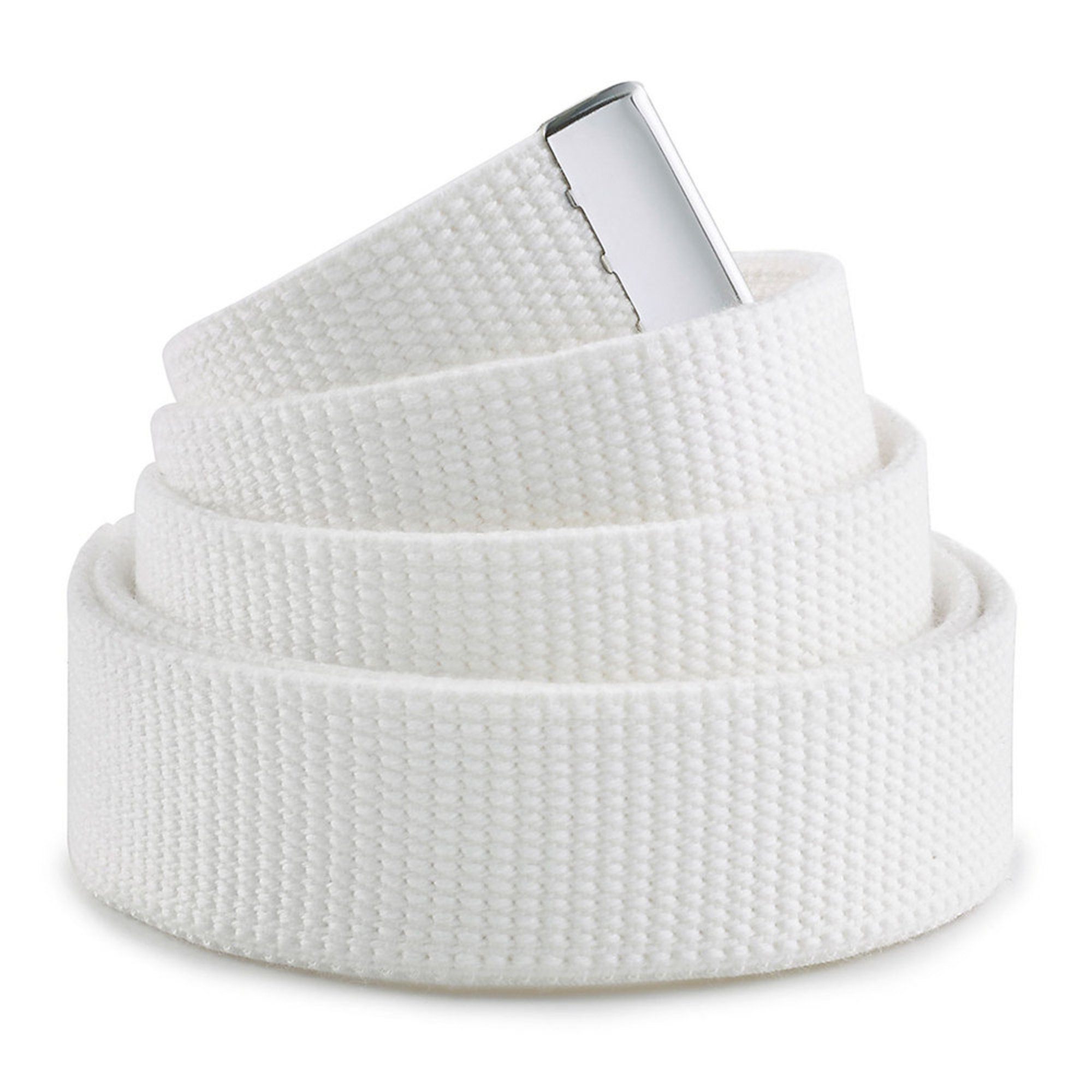 Navy White Cotton Belt 45" With Polished Silver Tip | Belts & Buckles ...