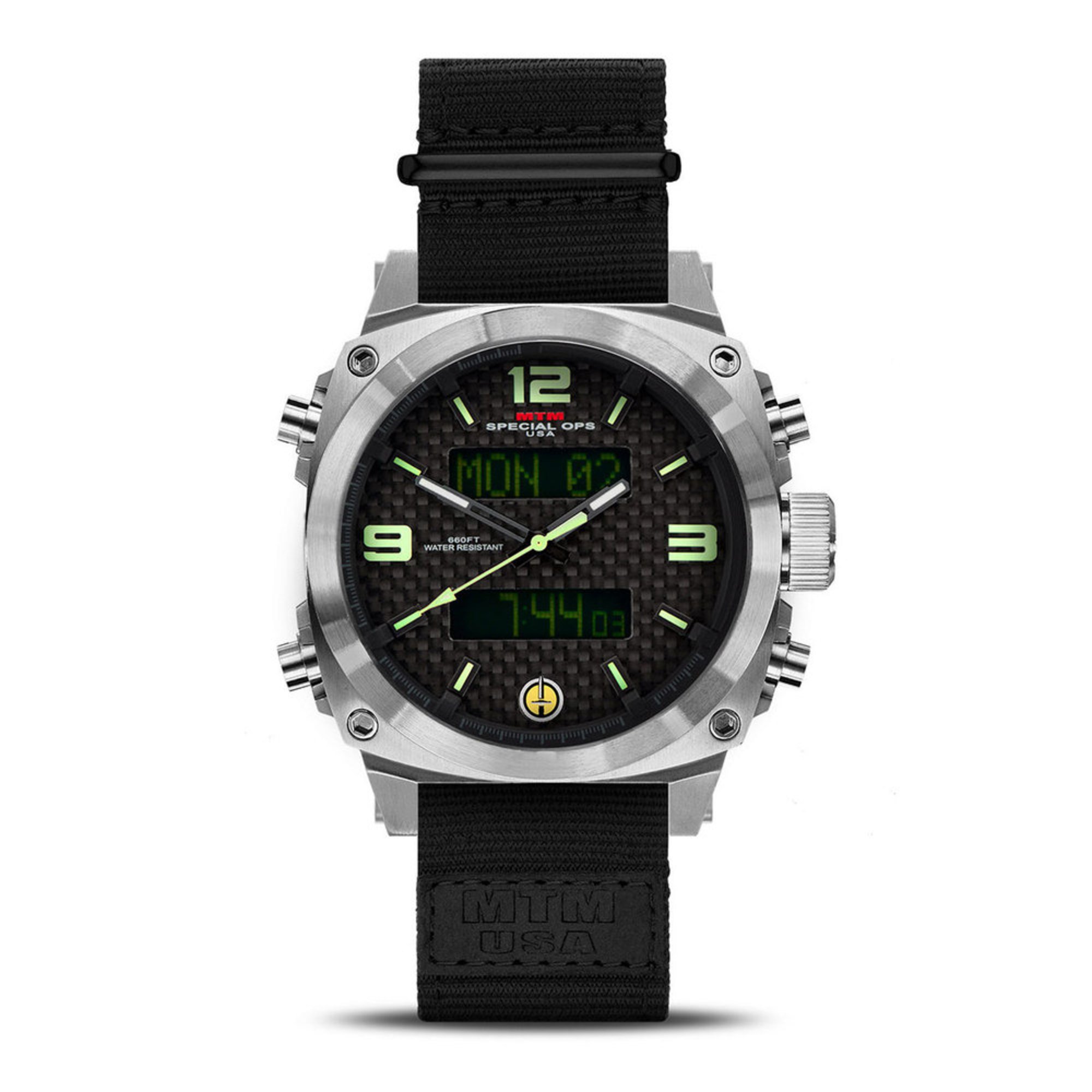Mtm Special Ops Air Stryk Silver Lumi Dial Analog-digital Watch, 45mm ...