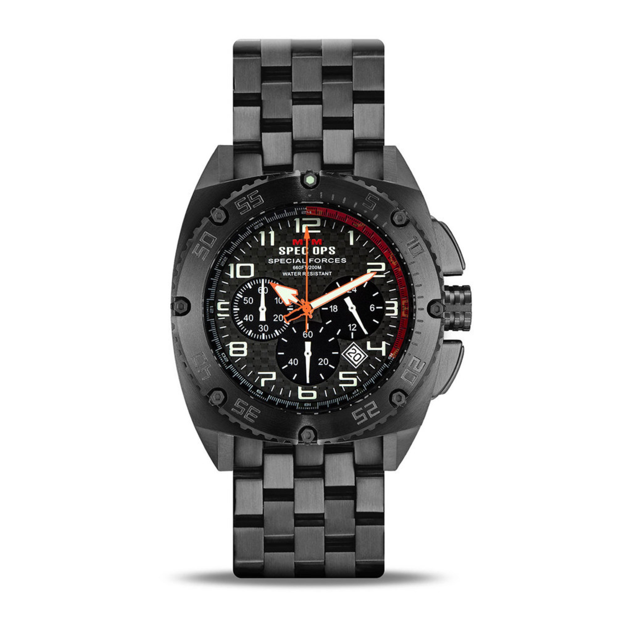 Mtm Special Ops Patriot Black Titanium/black Titanium Band Chronograph ...