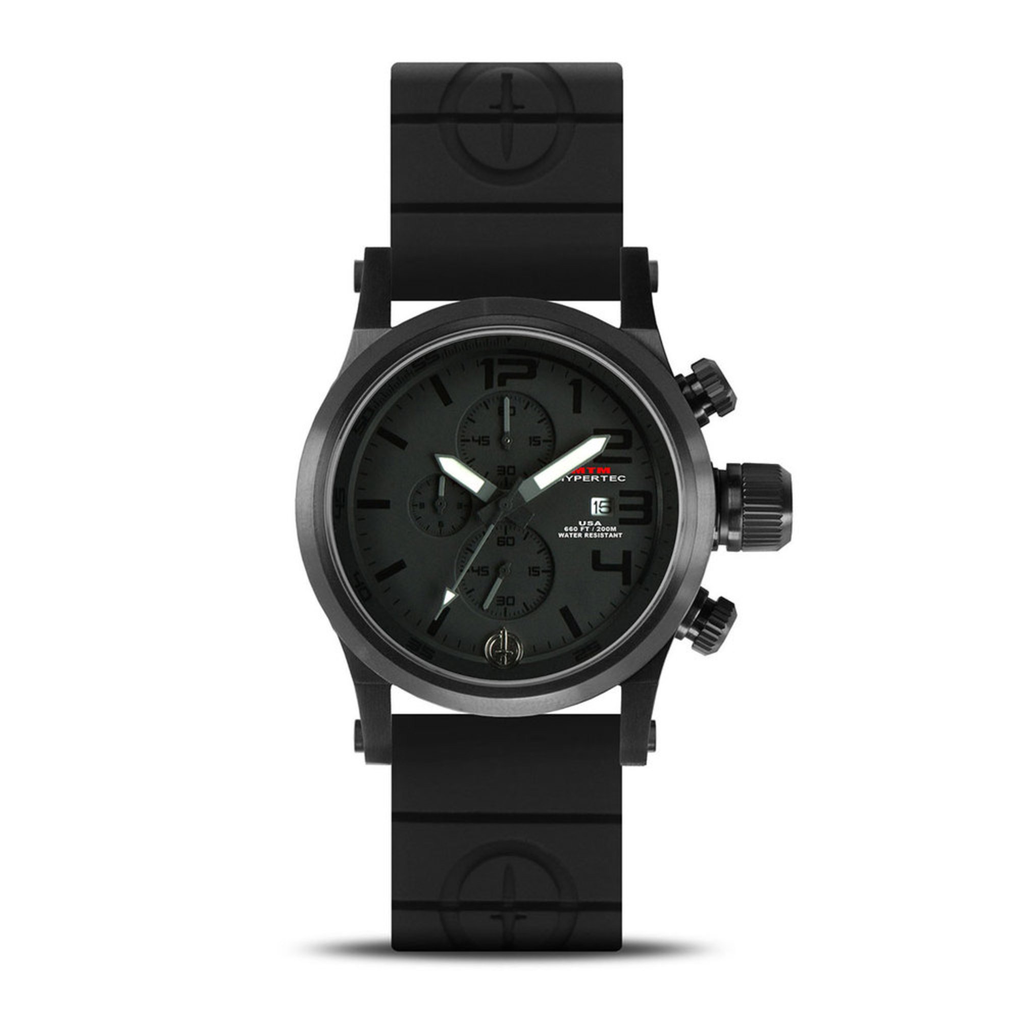 Mtm Special Ops Hypertec Chrono 3 Black/black Band Watch, 44mm | Men's ...