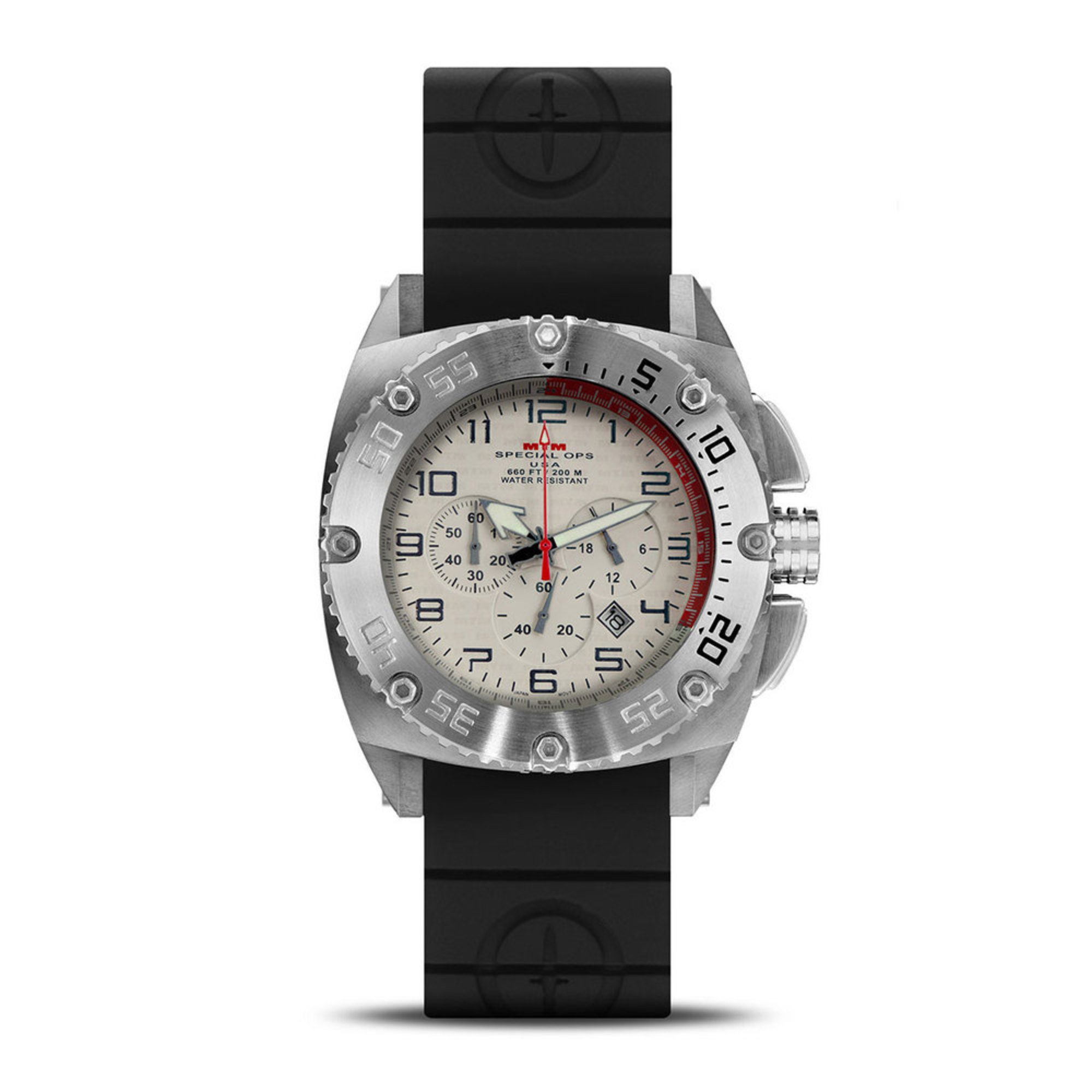 Mtm Special Ops Patriot Silver Stainless Steel/tan Black Band ...