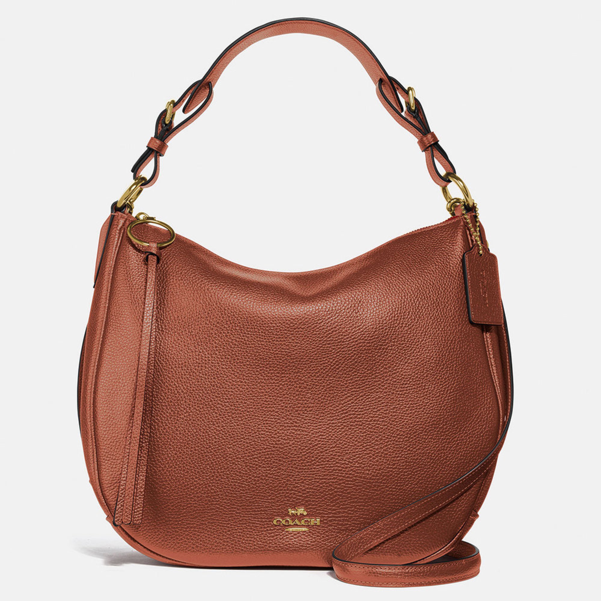 Coach Sutton Pebbled Leather Hobo Bag Midnight Navy Iucn Water