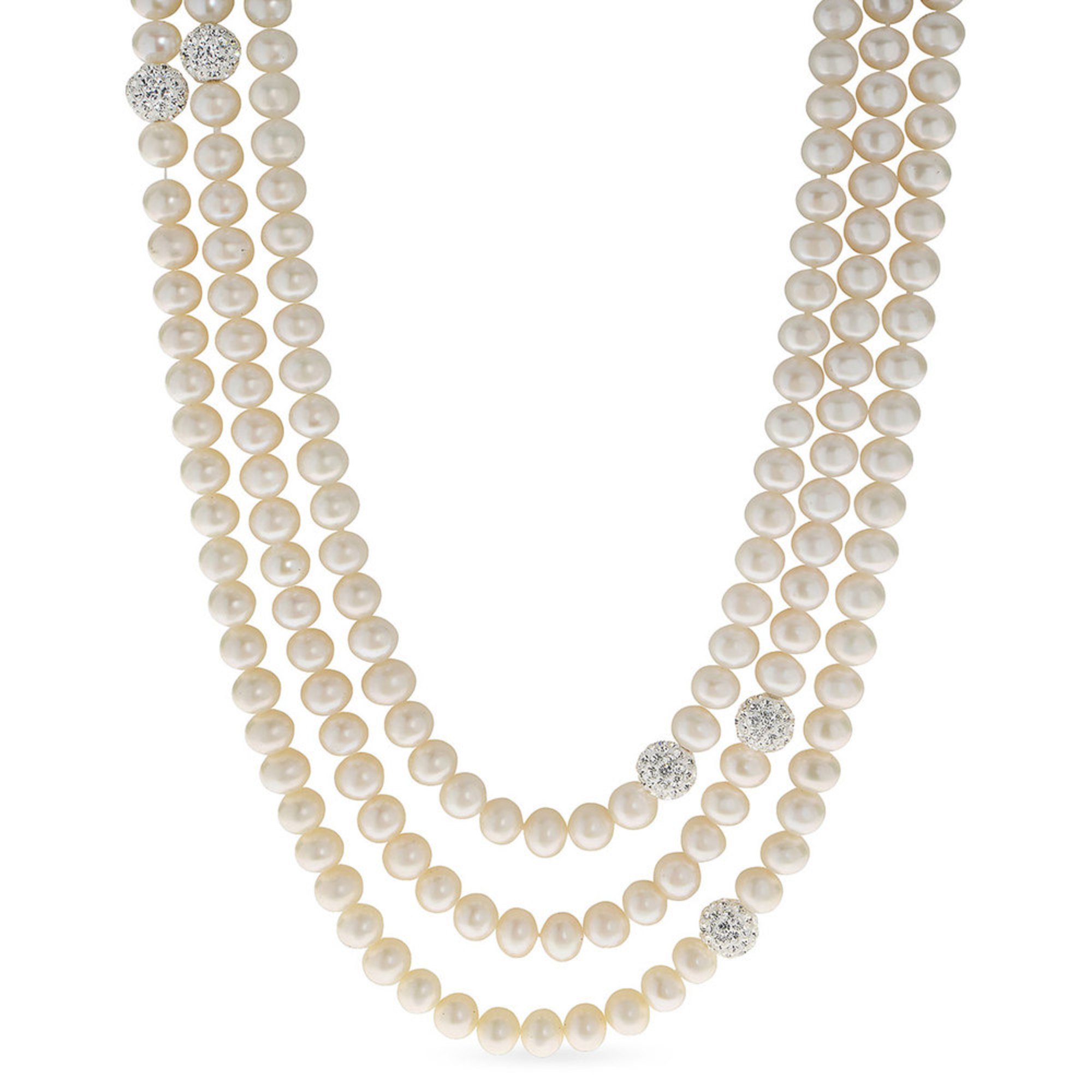 Imperial Pearl Freshwater Cultured Pearl And 8mm Crystal Bead Endless