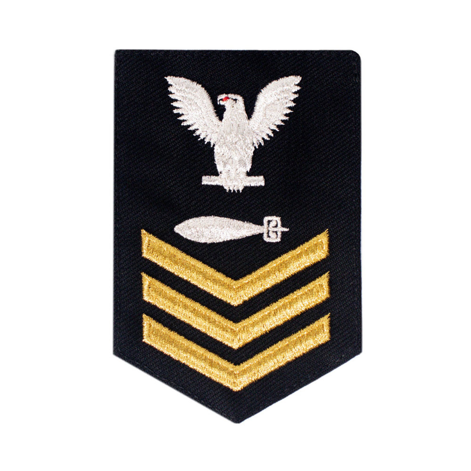 Women's E4-e6 (tm1) Rating Badge In Standard Gold On Blue Serge Wool ...