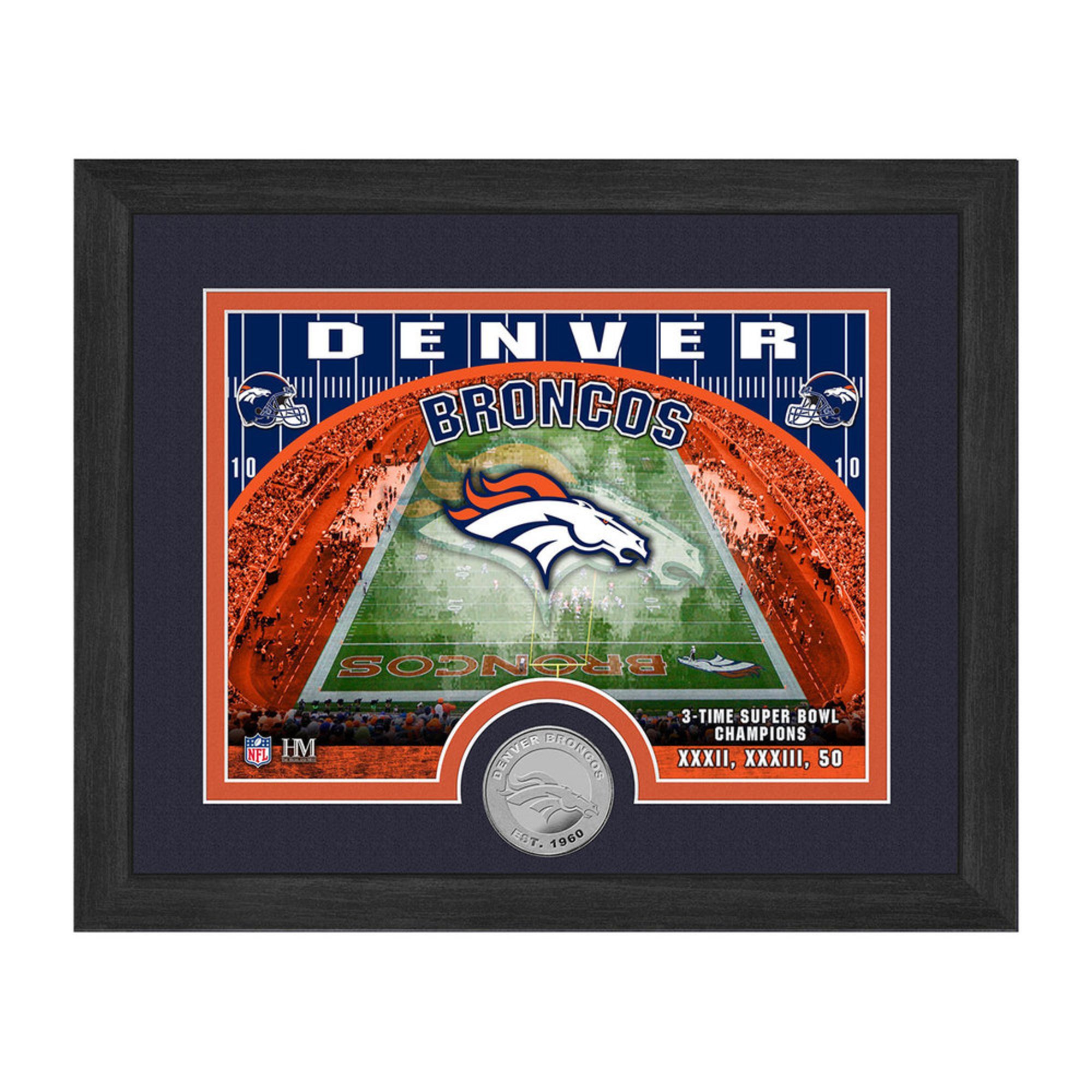 The Highland Mint Denver Broncos 9x11 Single Coin Team Photo | Coin ...