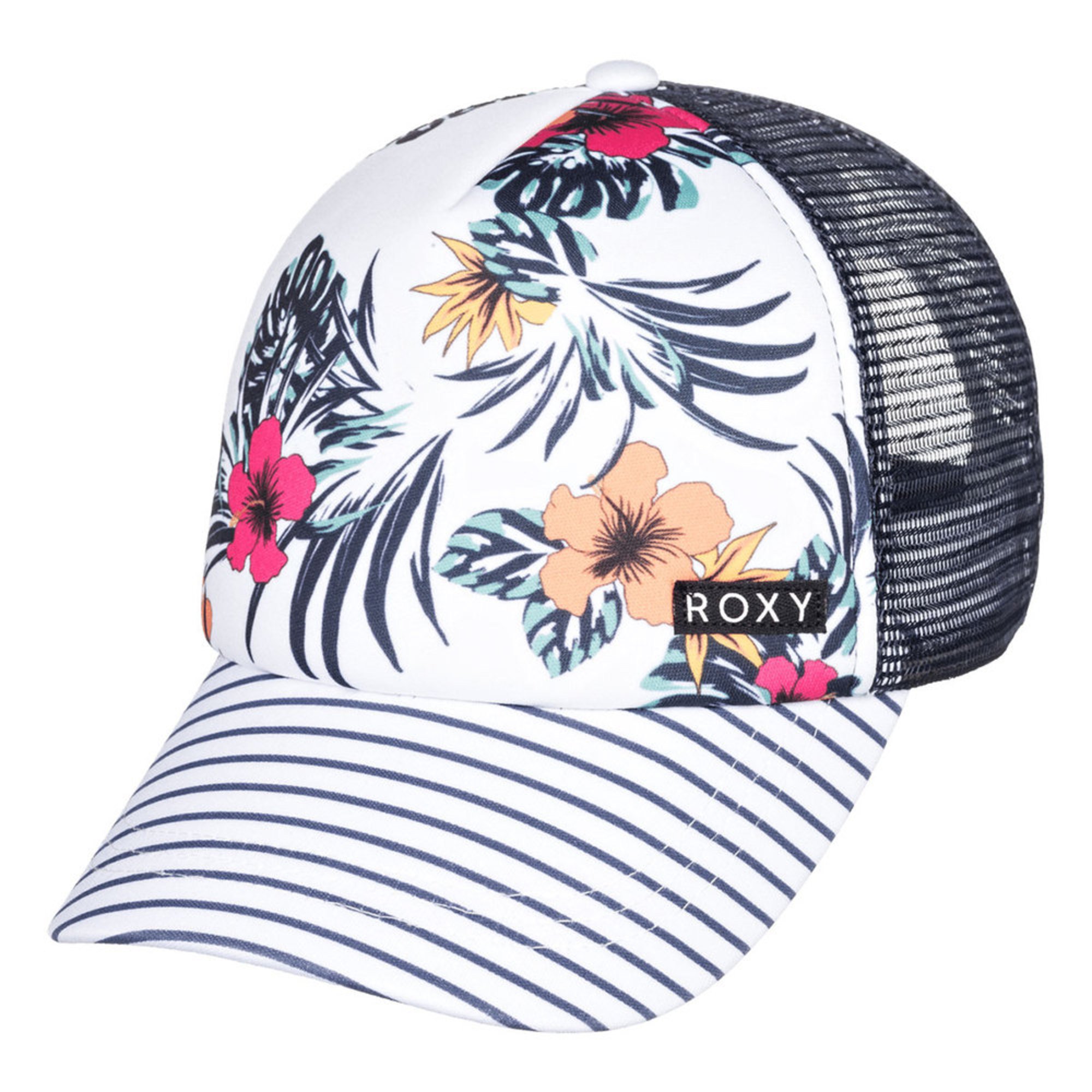 Roxy Girls' Honey Coconut Tropical Striped Trucker Hat | Girl's Hats ...