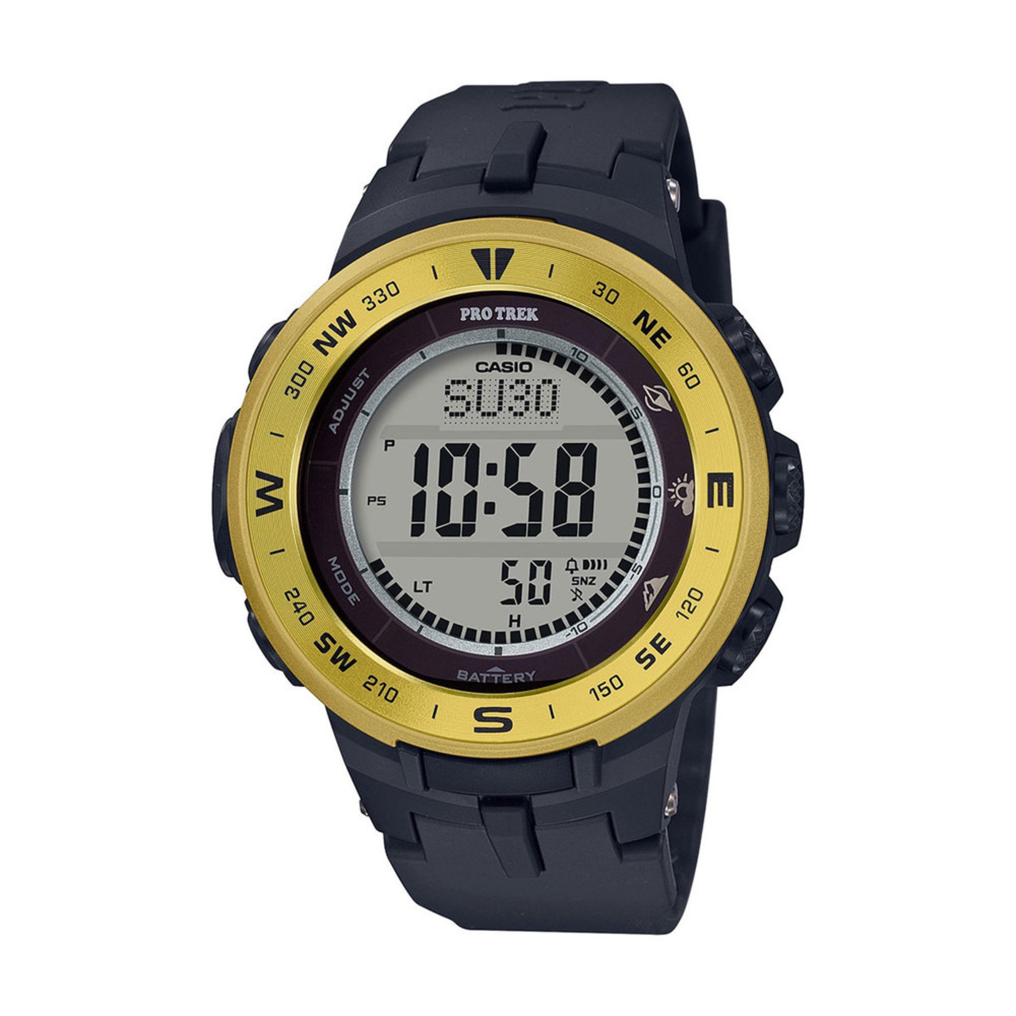 Casio Unisex Yellow-black Dial/black Resin Strap Watch, 47.1mm ...
