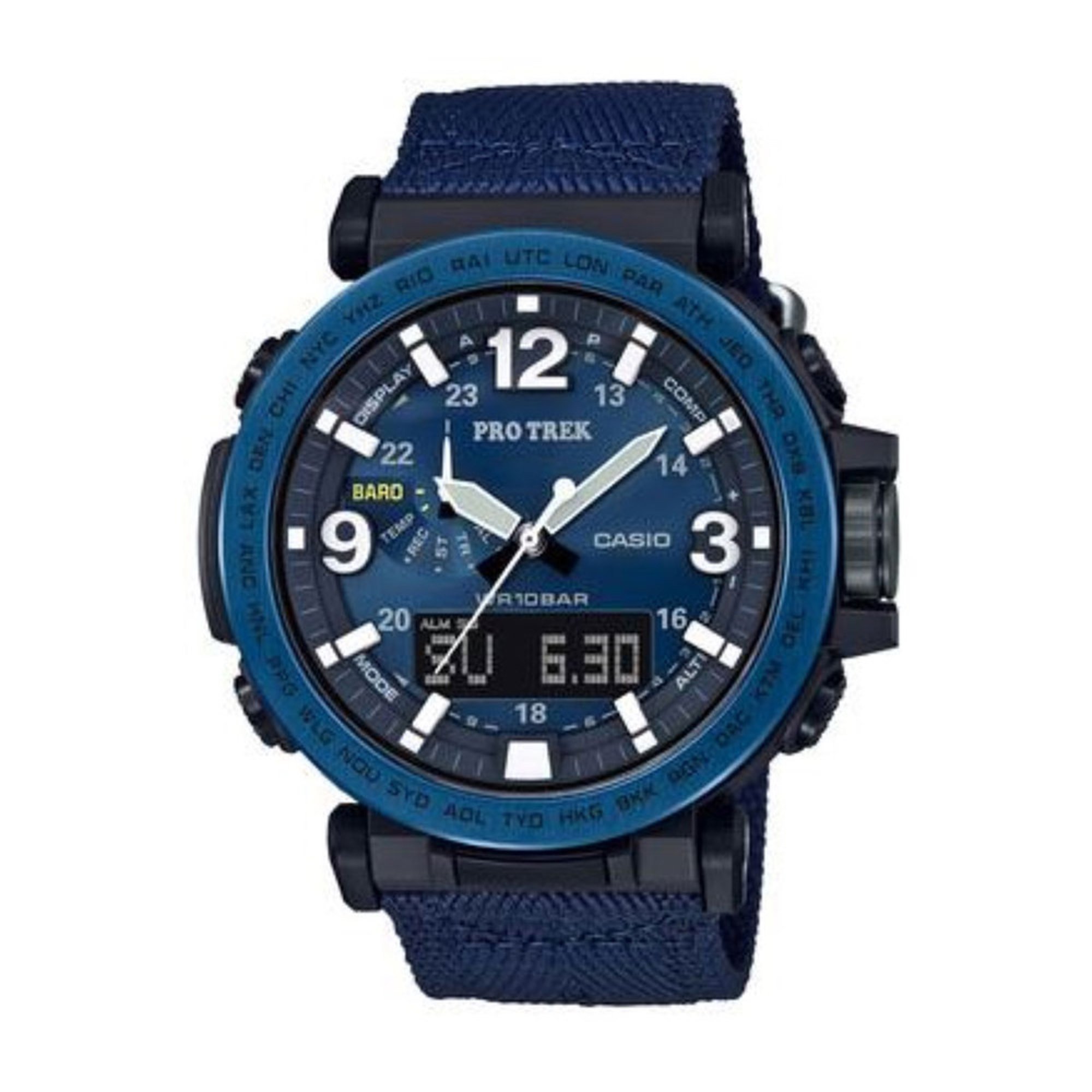 Casio Men's Blue Dial/blue Nylon Strap Watch, 51.5mm | Men's Watches ...
