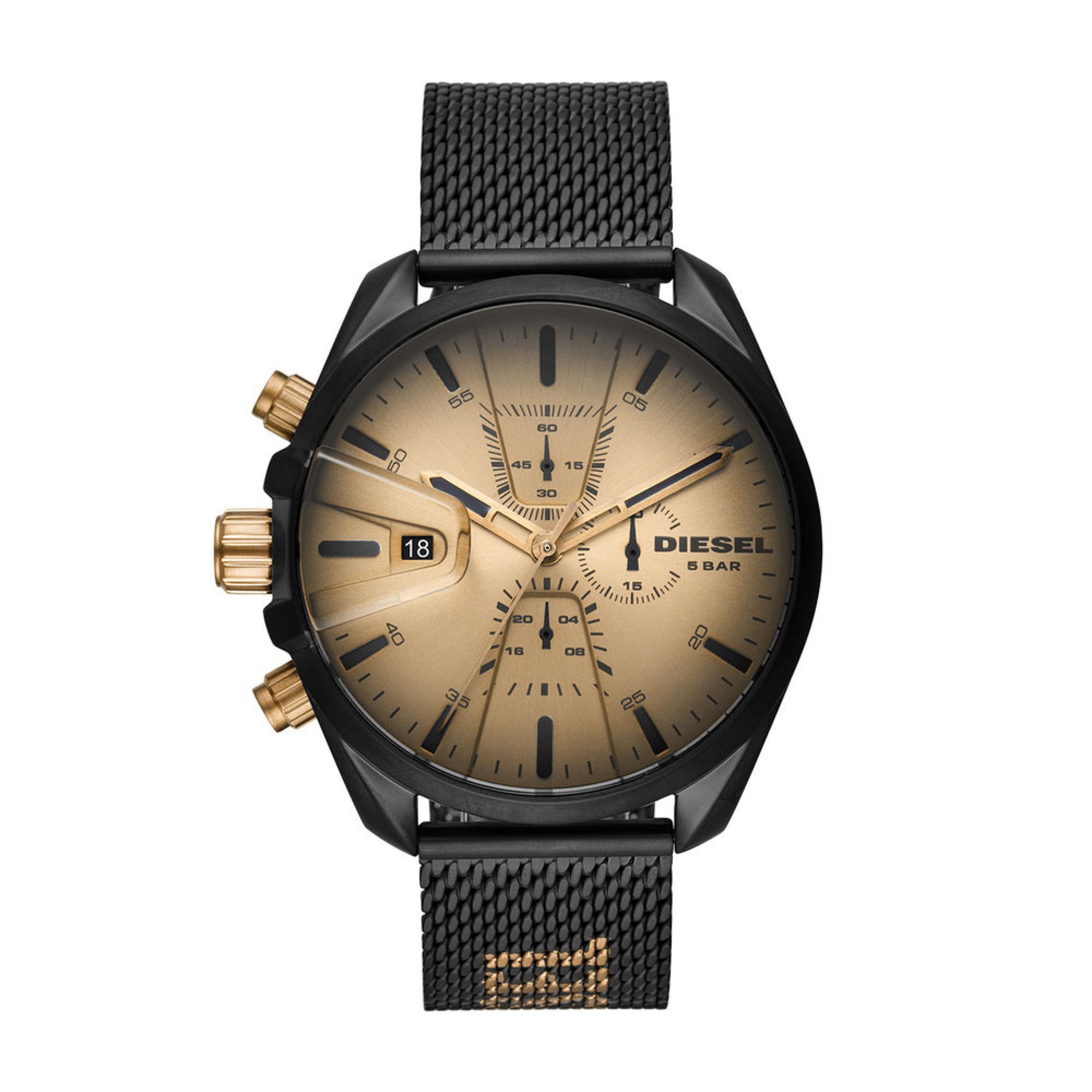 Diesel Men's Master Chief Brown Leather Strap Watch, 44mm | Men's ...