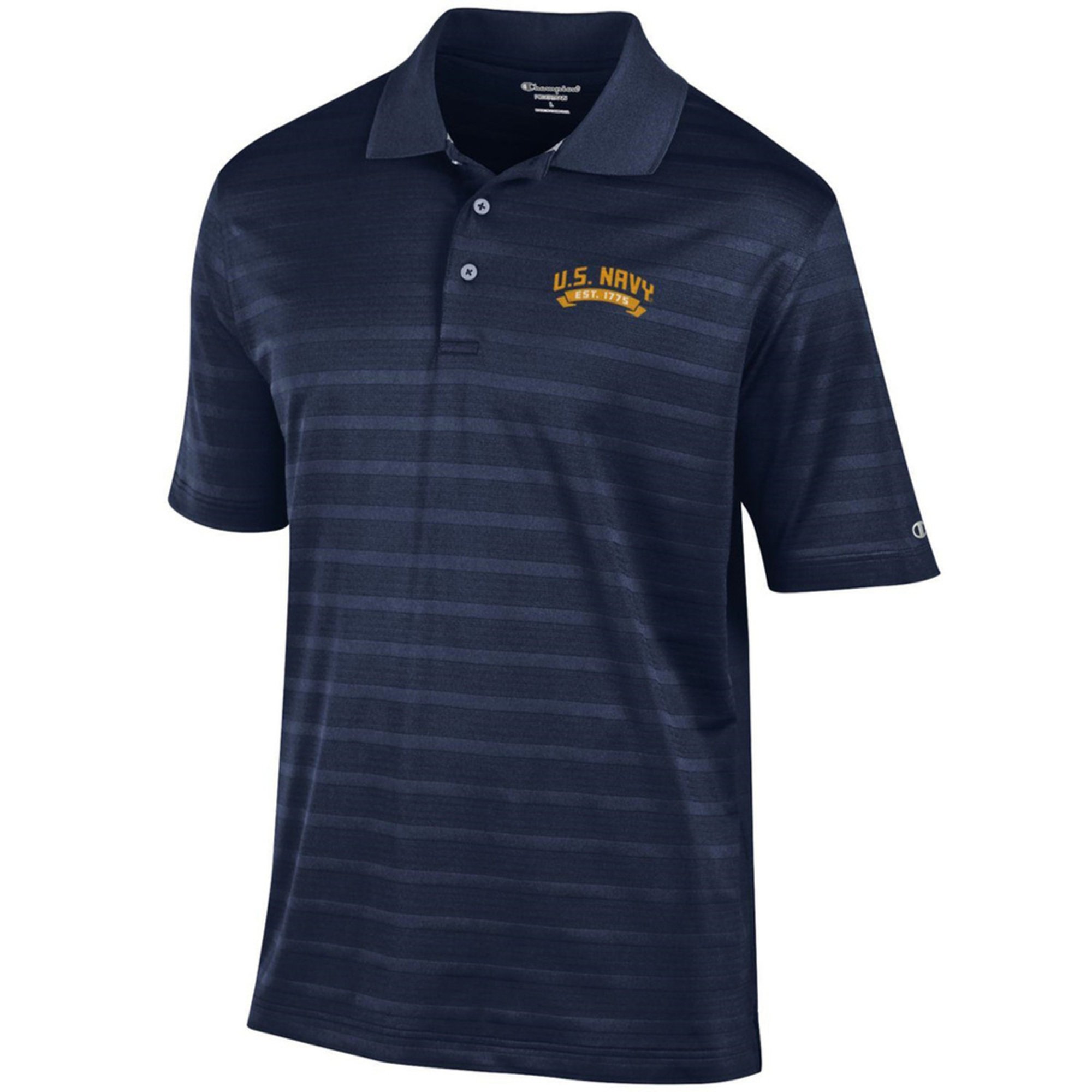 Champion Men's Usn Textured Polo | Men's Navy Pride Polos | Navy Pride ...