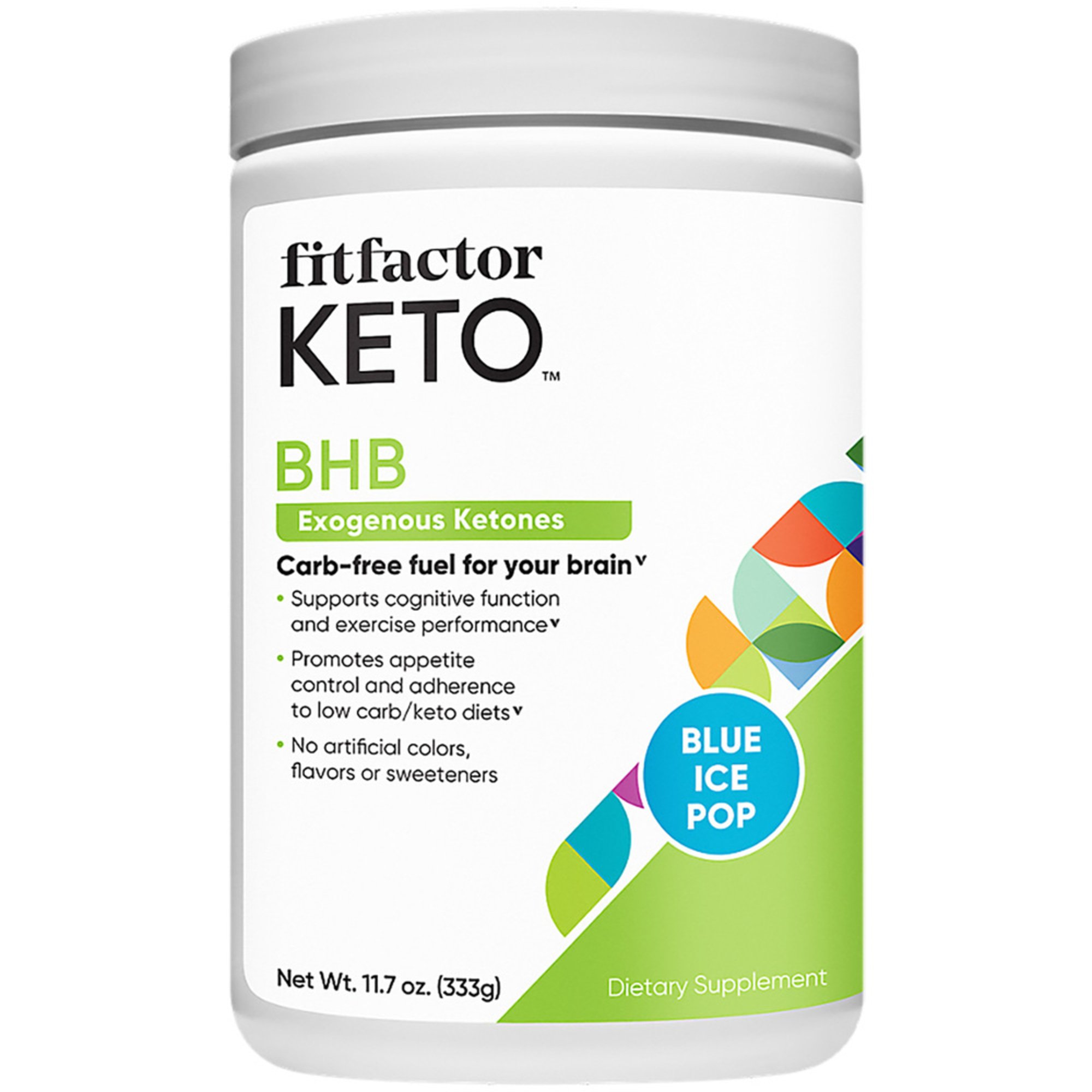 Fitfactor Keto Bhb Exogenous Ketones Carb-free - Blue Ice Pop 11.7oz 30 ...