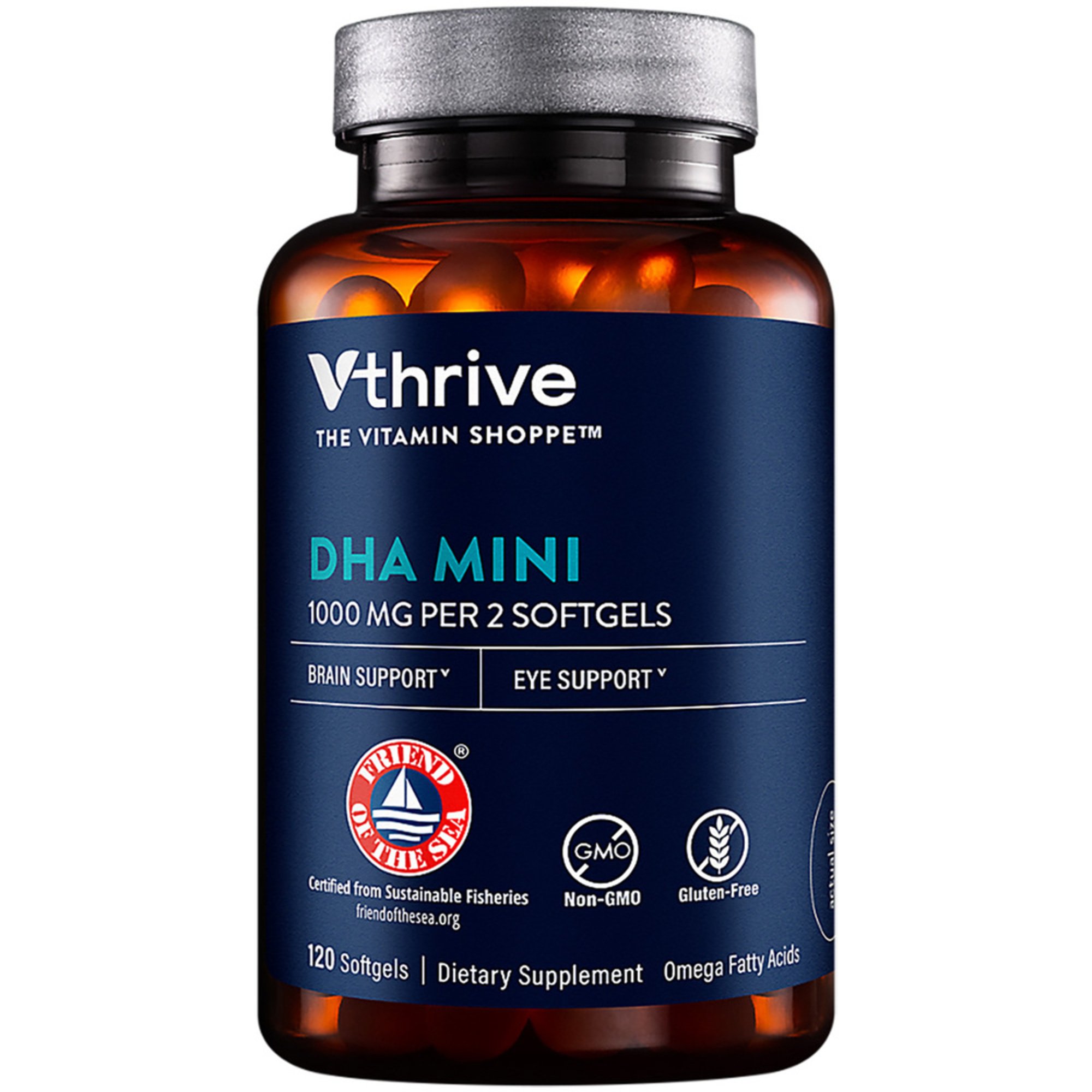 Vthrive Dha Mini Omega Fatty Acids 1,000 Mg 120 Softgels | Coq10/omega ...