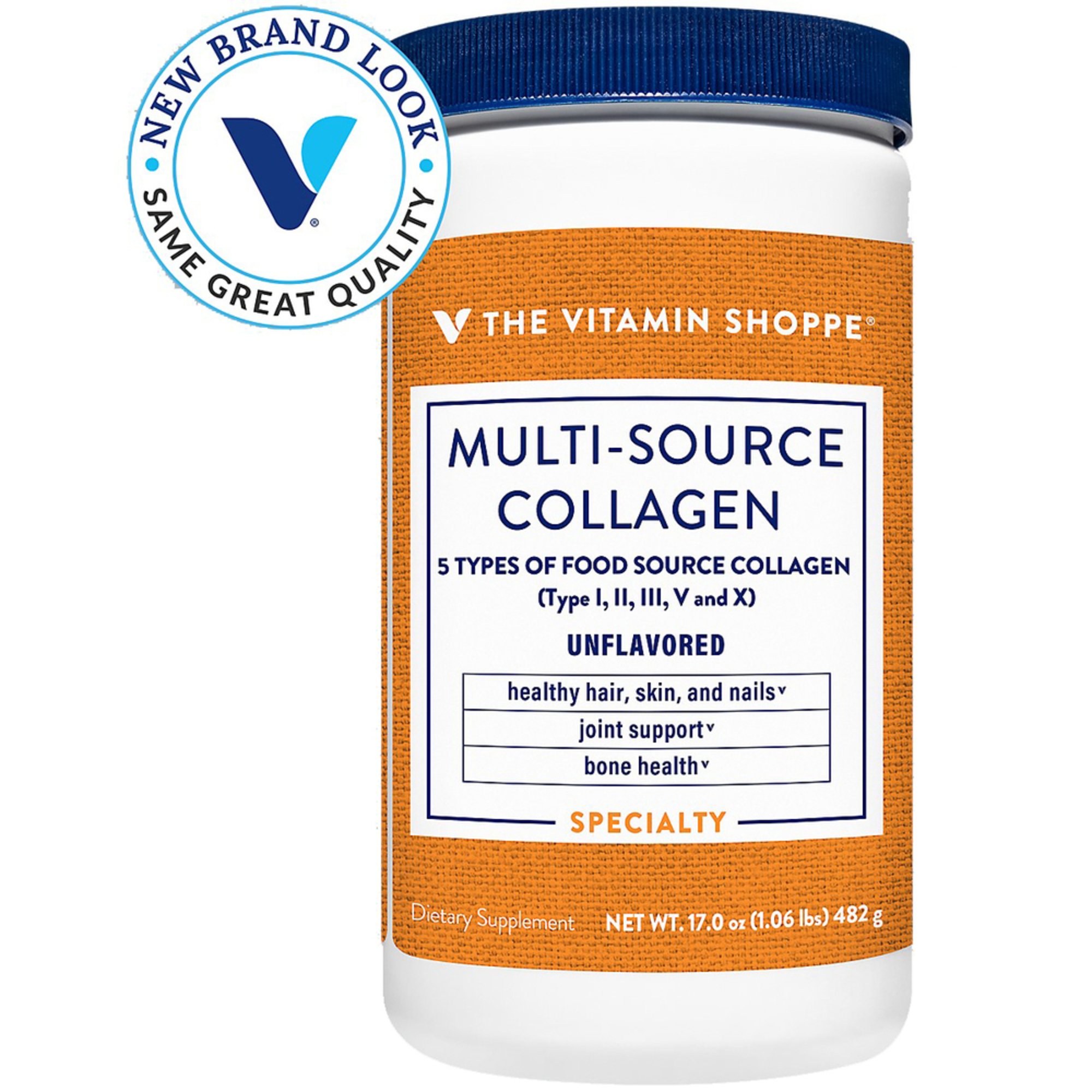 The Vitamin Shoppe Multi-source Collagen Powder Unflavored 45 Servings | Hair/skin/nails ...