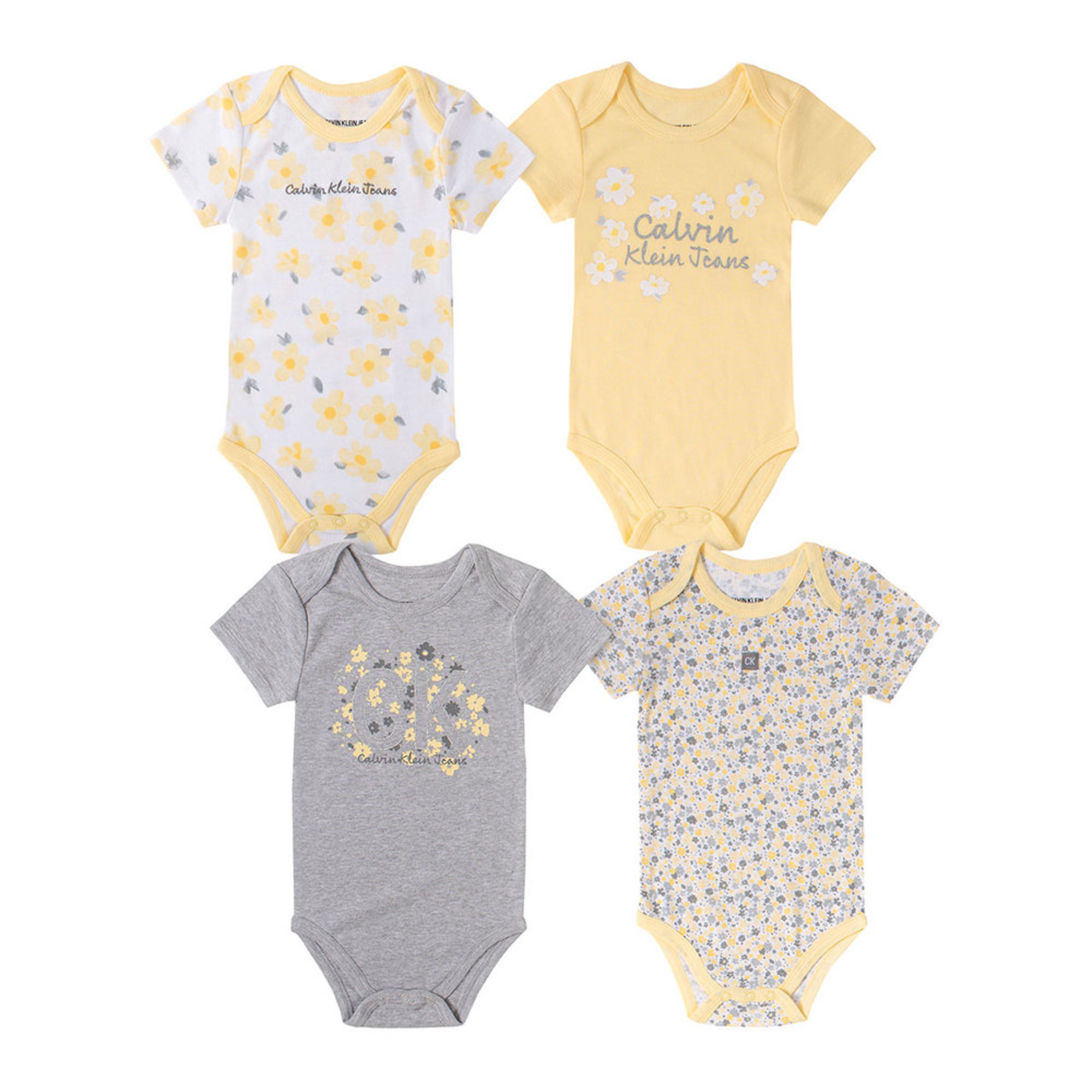 Calvin Klein Baby Girls' 4-pack Floral Garden Body Suit Set | Baby ...