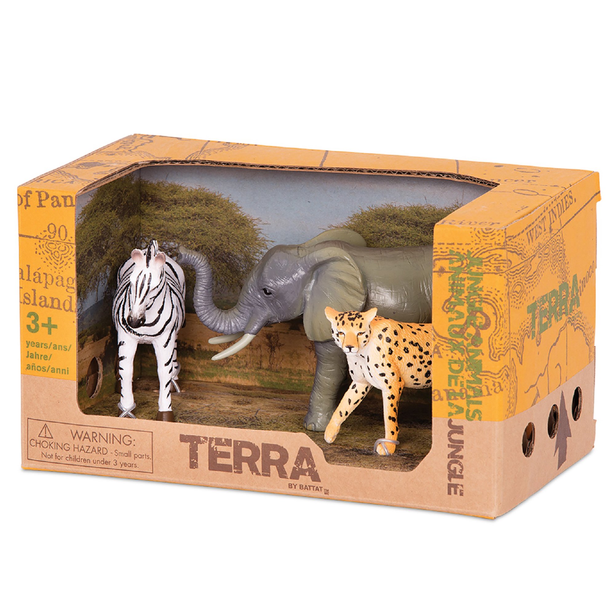 Terra Jungle Animals Zebra, Elephant Cheetah | Animal Action Figures ...