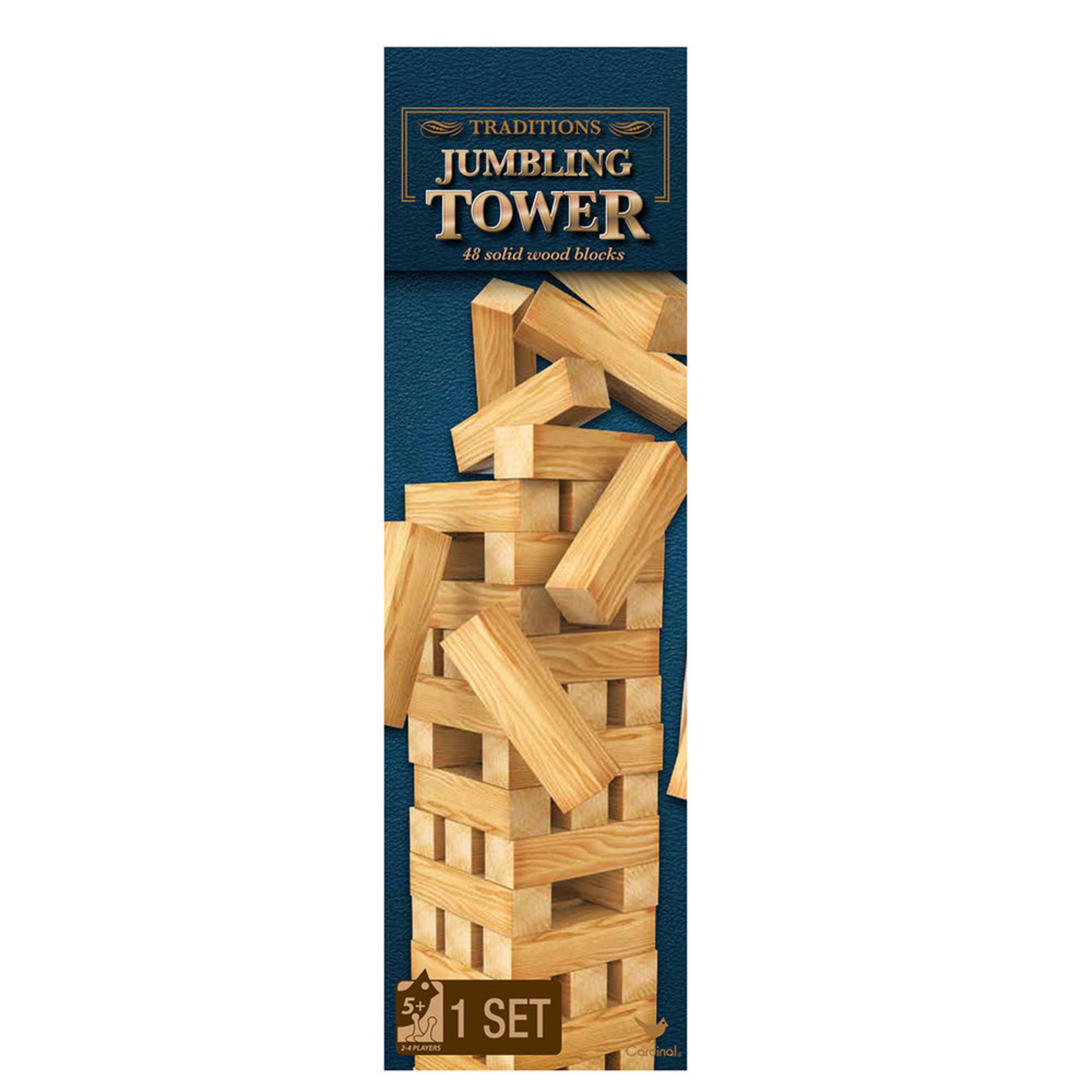 Cardinal Games 48pc Wood Jumbling Tower In Traditions 2 Pc Tin ...