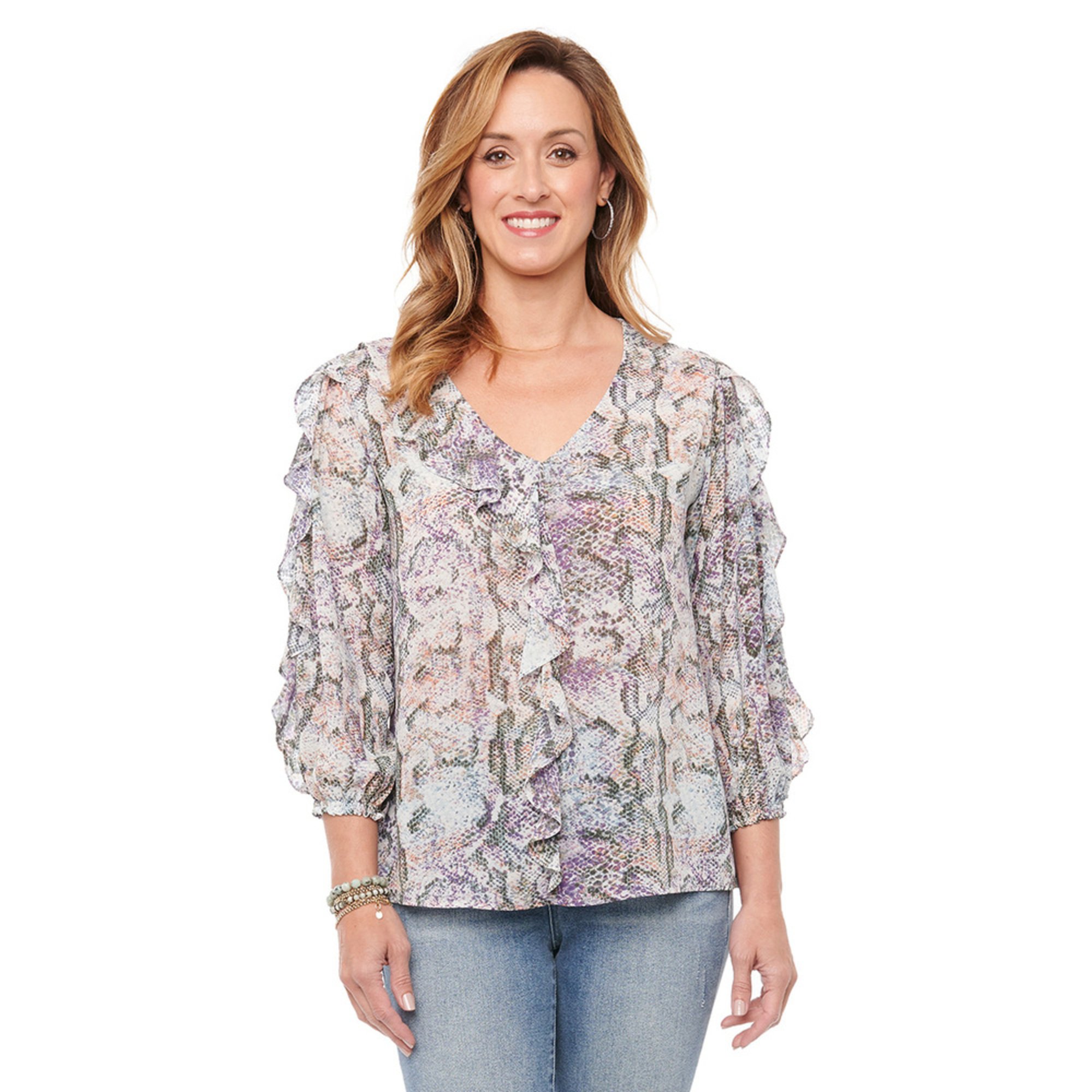Democracy Women's Cascade Ruffle Blouse | Casual & Dress Tees & Tops ...