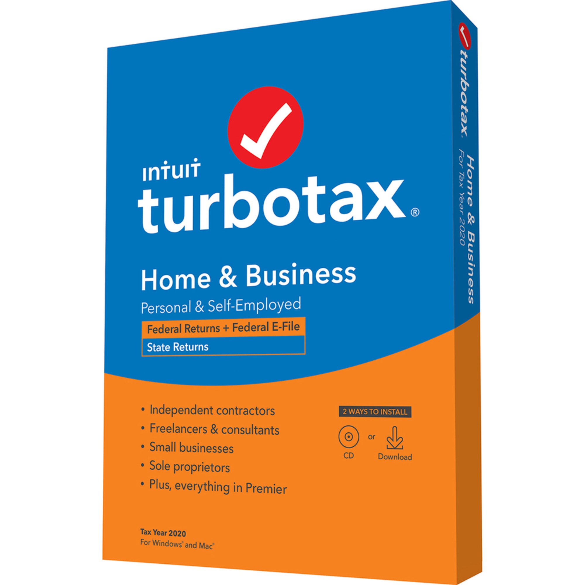 Intuit Turbotax Home & Business 2020 Federal & State (federal E-file ...