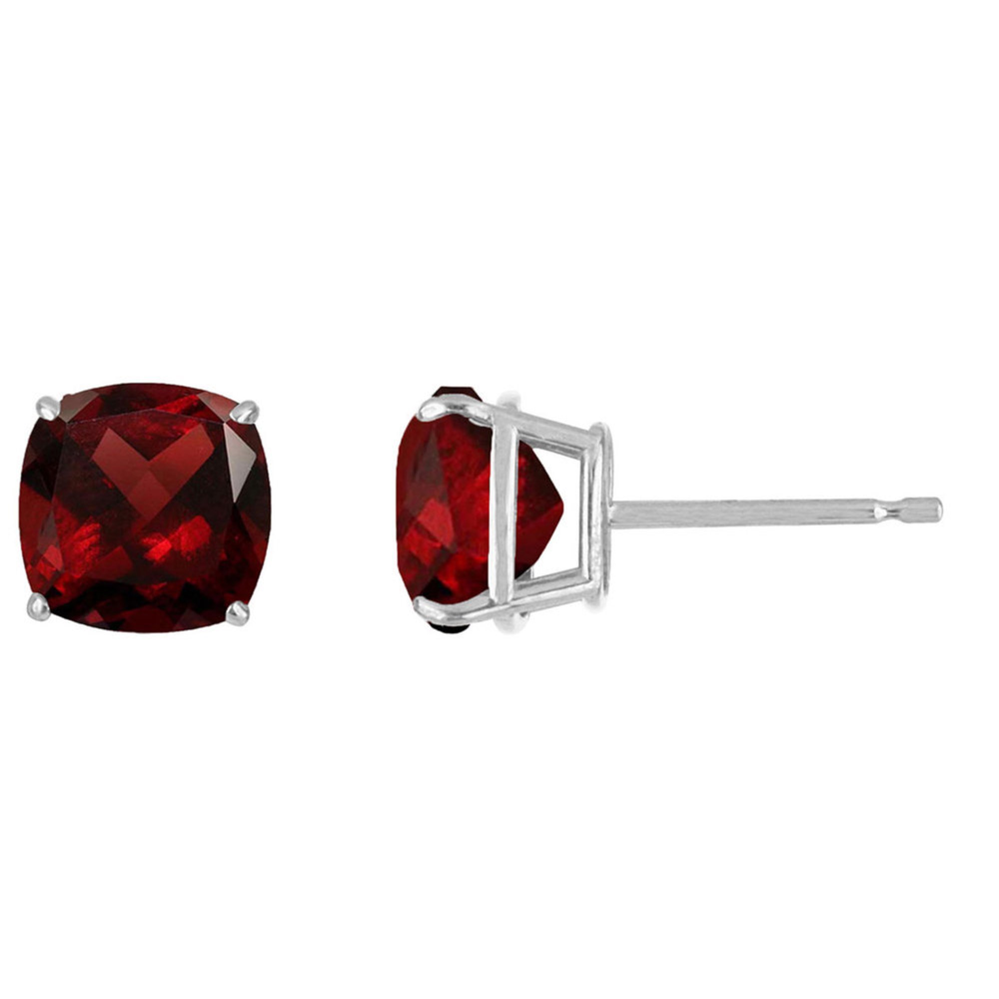 Sterling Silver Created Garnet Earrings | Fine Jewelry | Accessories ...