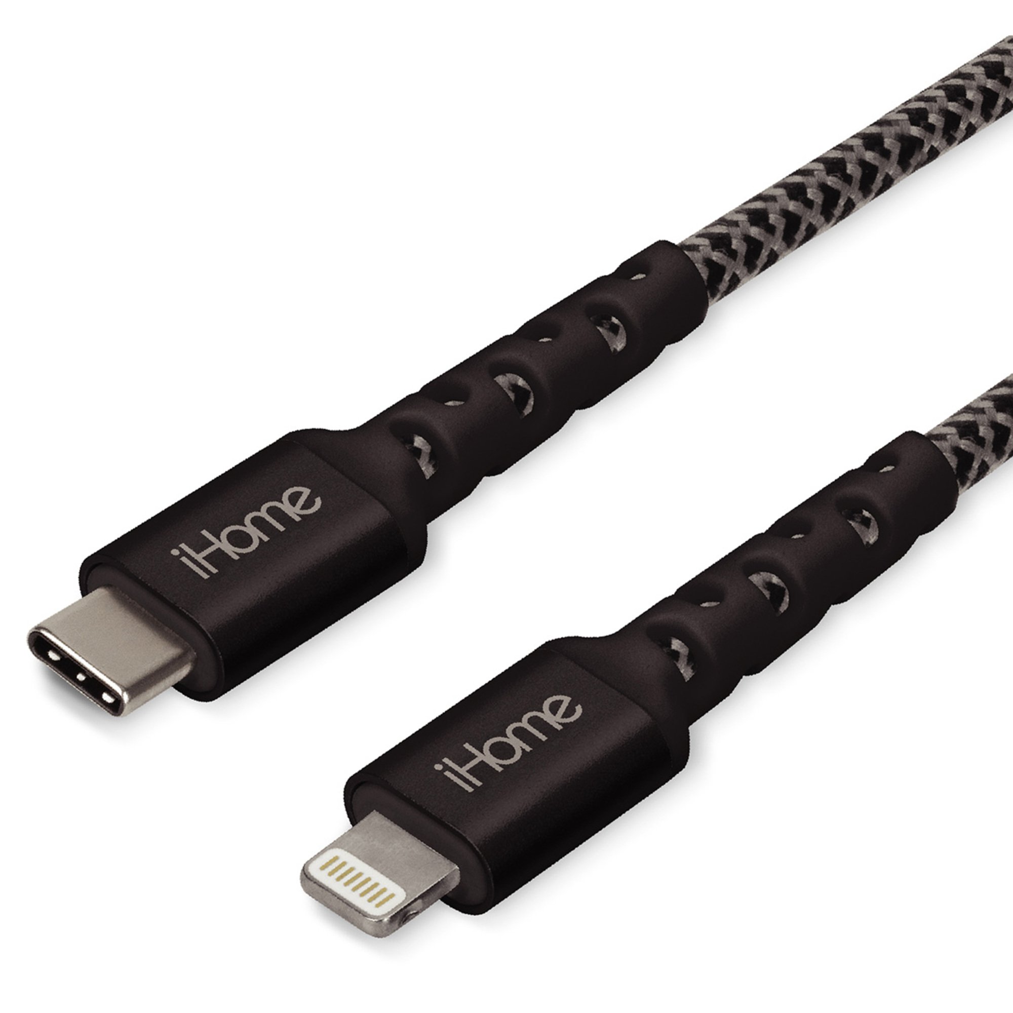 Ihome 10ft Durastrain Lightning To Usb-c Nylon Charge Sync Cable With ...