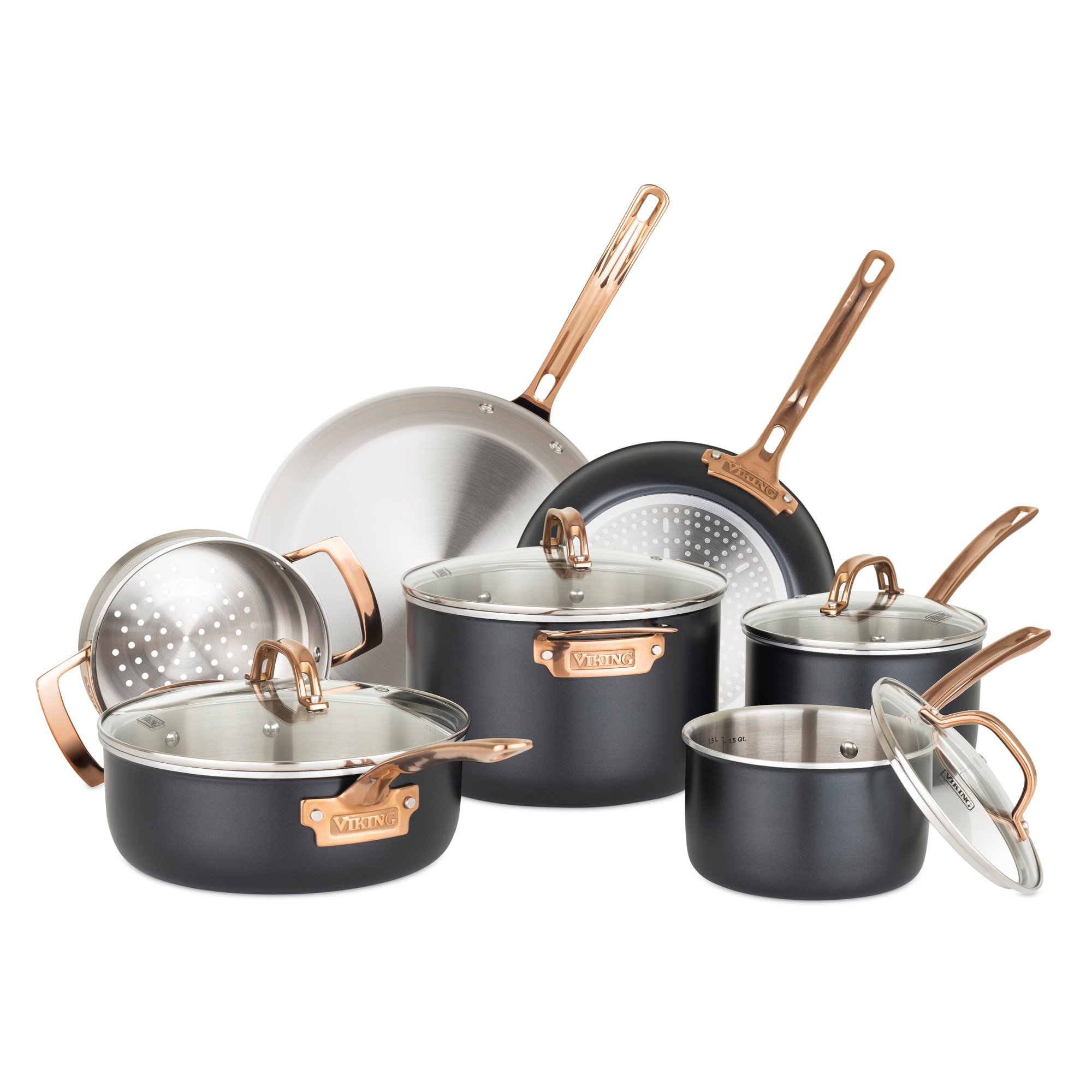 Viking Stainless Steel 3-ply 11pc Cookware Set | Cookware Sets | For ...