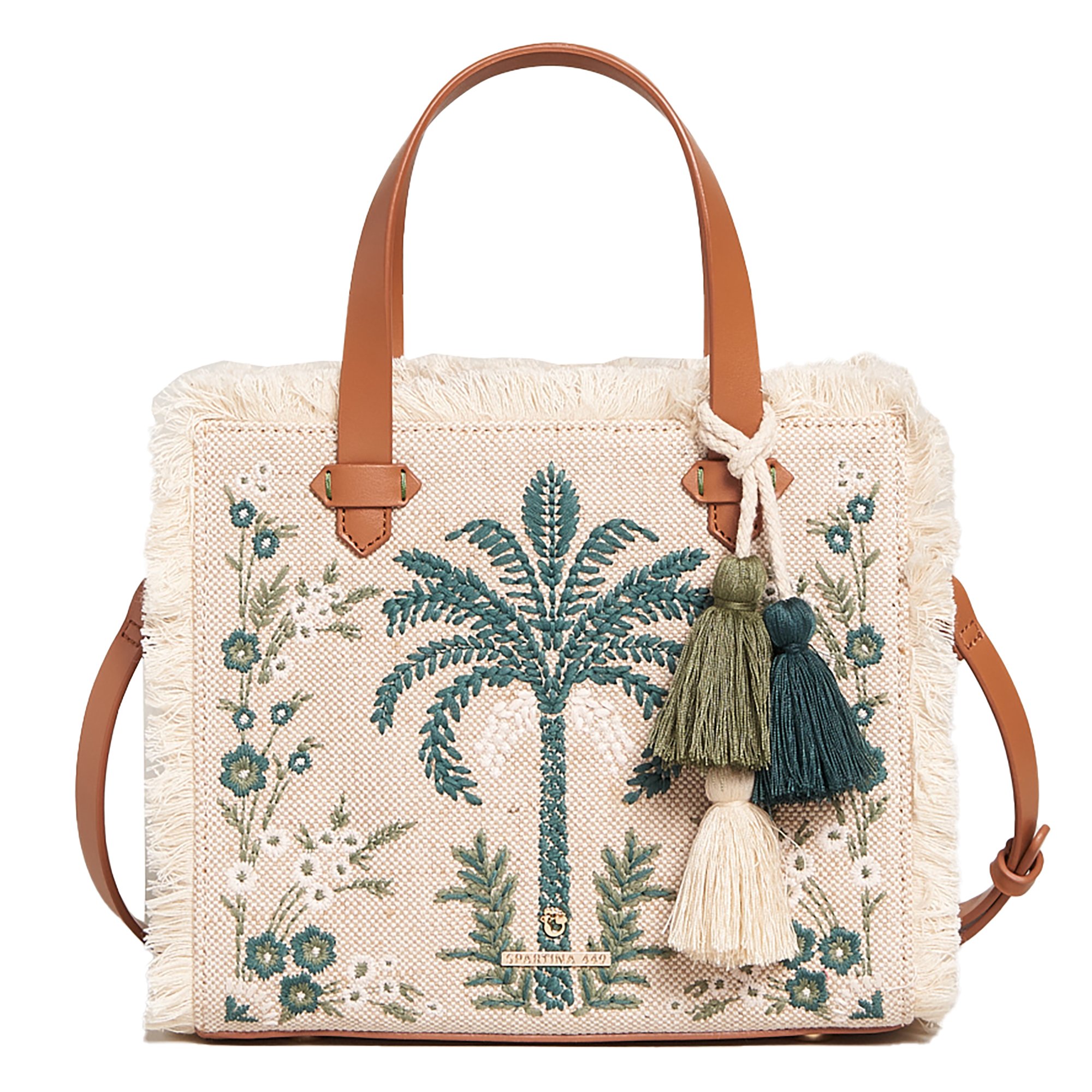 Spartina 449 Alljoy Landing Palm Tree Boho Fringe Satchel Crossbody ...
