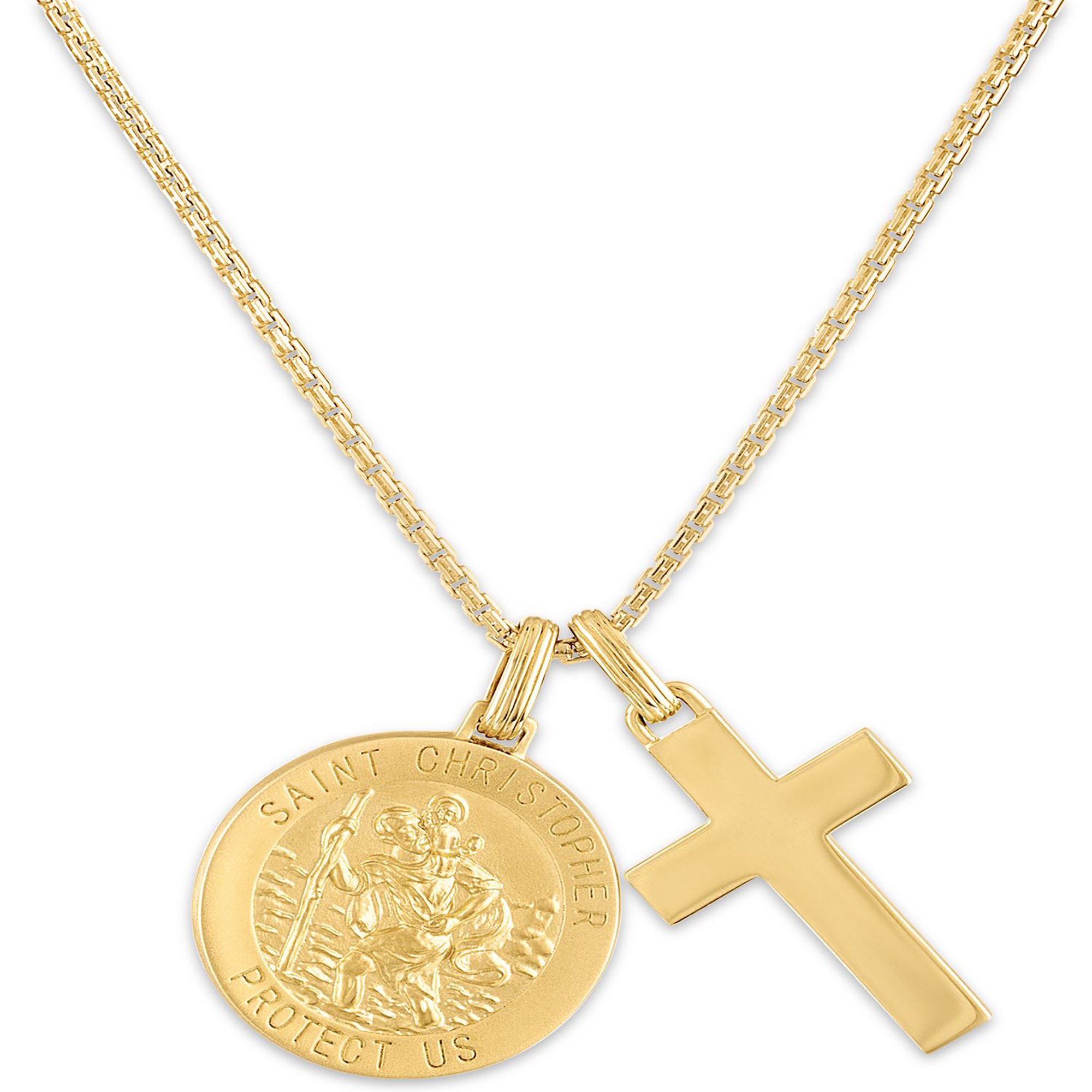 Esquire Men's St. Christopher Cross Pendant Necklace | Men's Necklaces ...