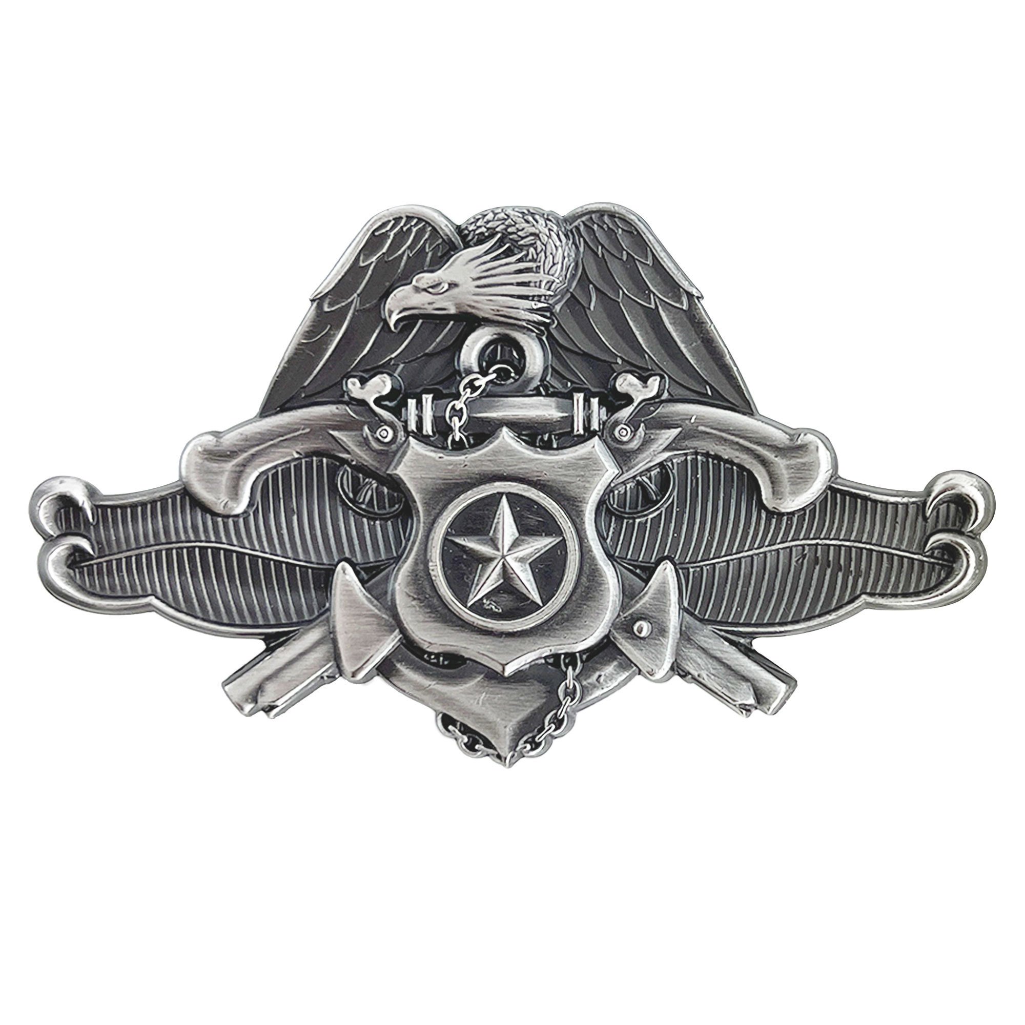 Navy Security Force Master Specialist Full Size Oxidized Silver Finish ...