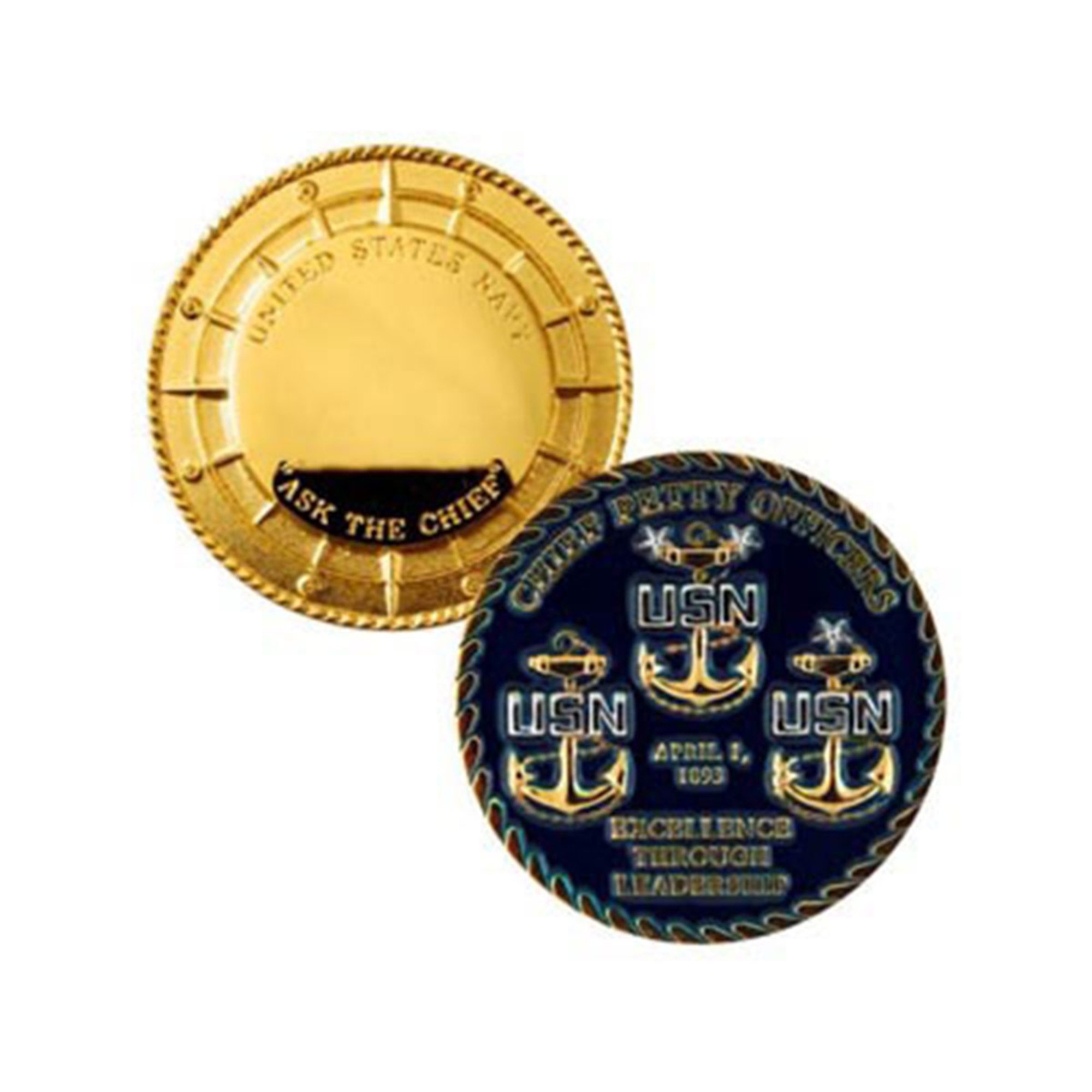 Challenge Coin Usn Chief Petty Officer Coin | Navy Chiefs | Navy Pride ...