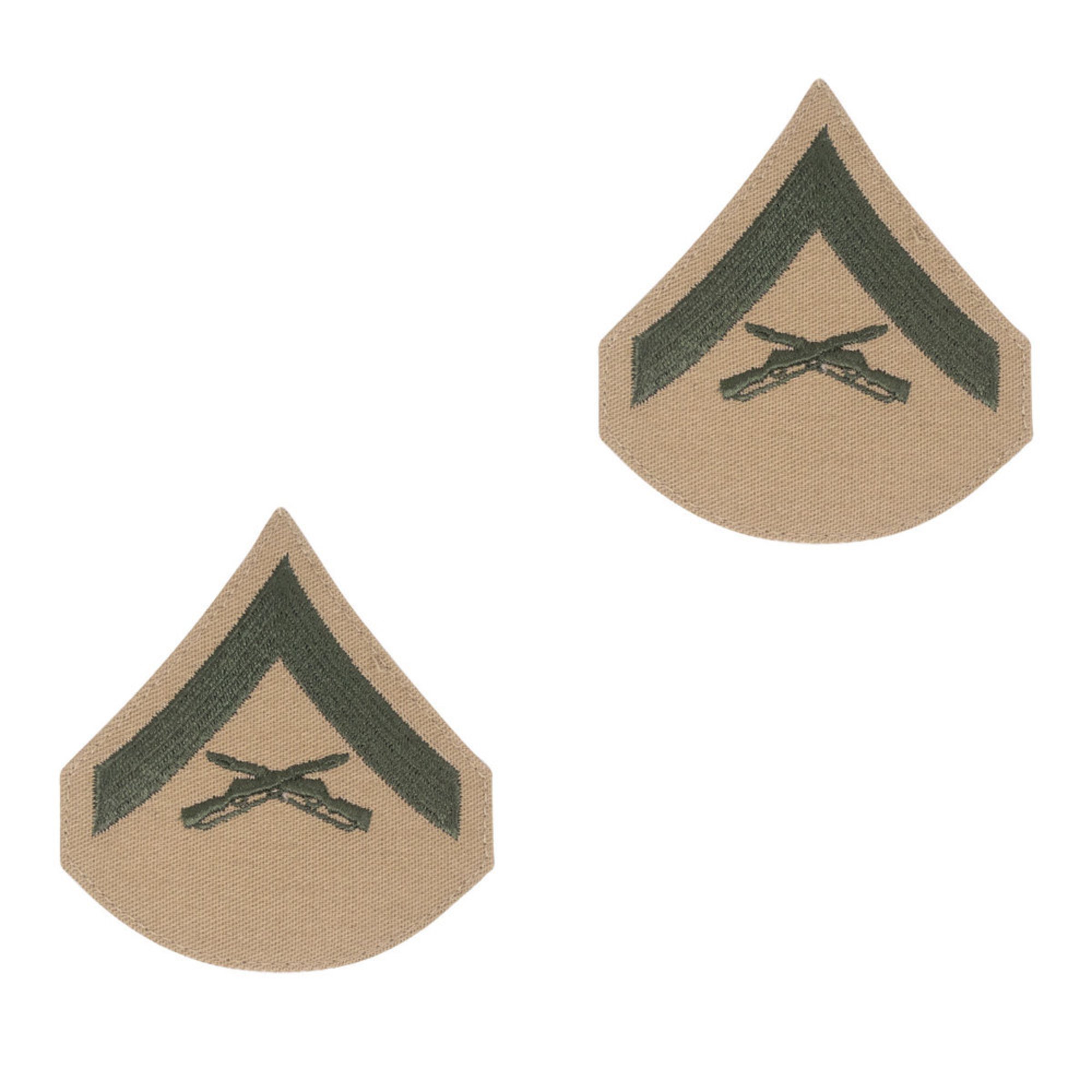 Usmc Women's Chevron Green On Khaki Lcpl | Rank Insignia | Military ...